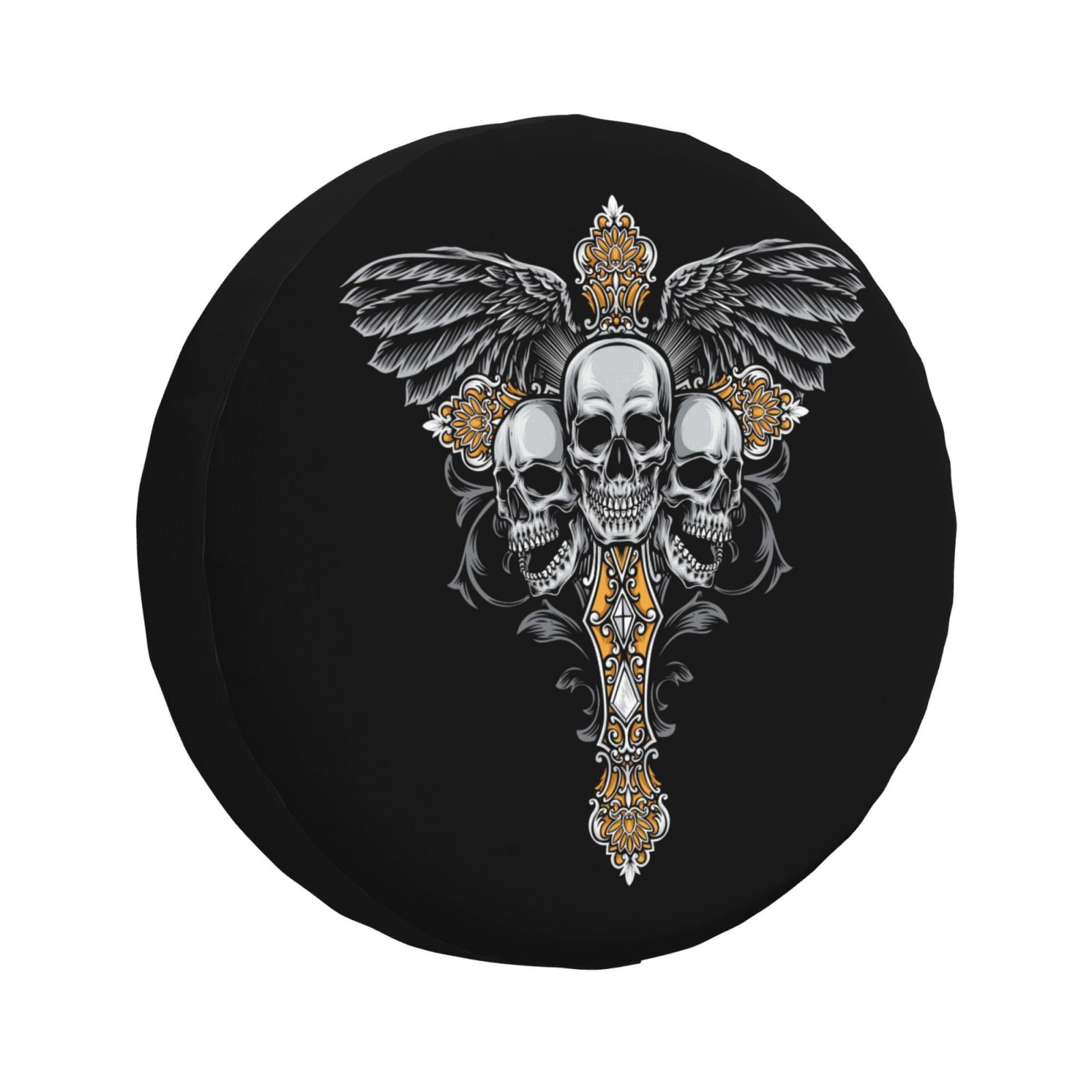 DouZhe Waterproof Spare Tire Cover, Skulls Gothic Cross Prints ...