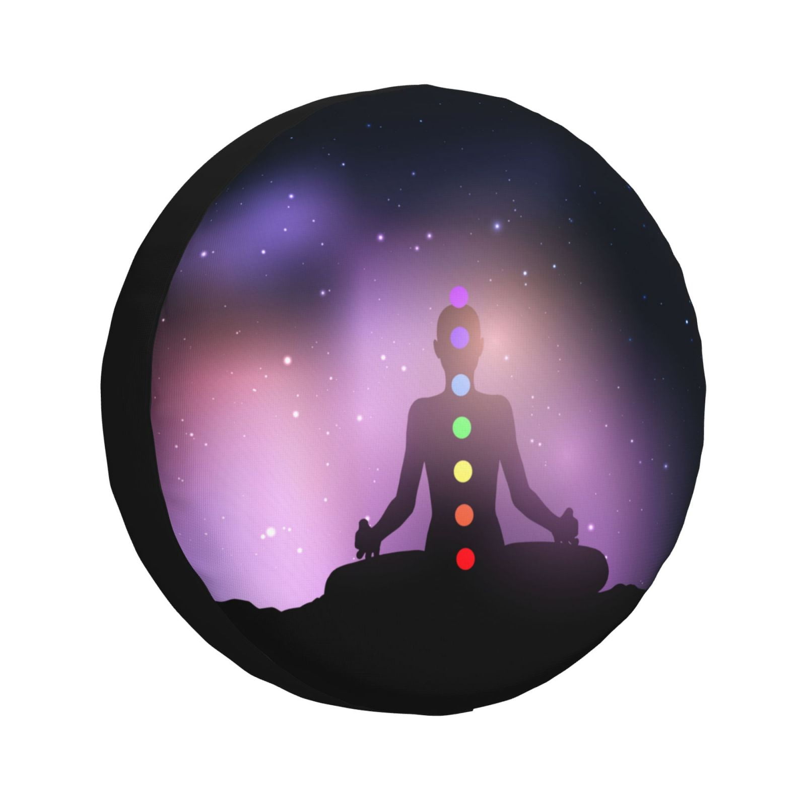 DouZhe Waterproof Spare Tire Cover, Starry Night Yoga Meditation Prints Adjustable Wheel Covers ...