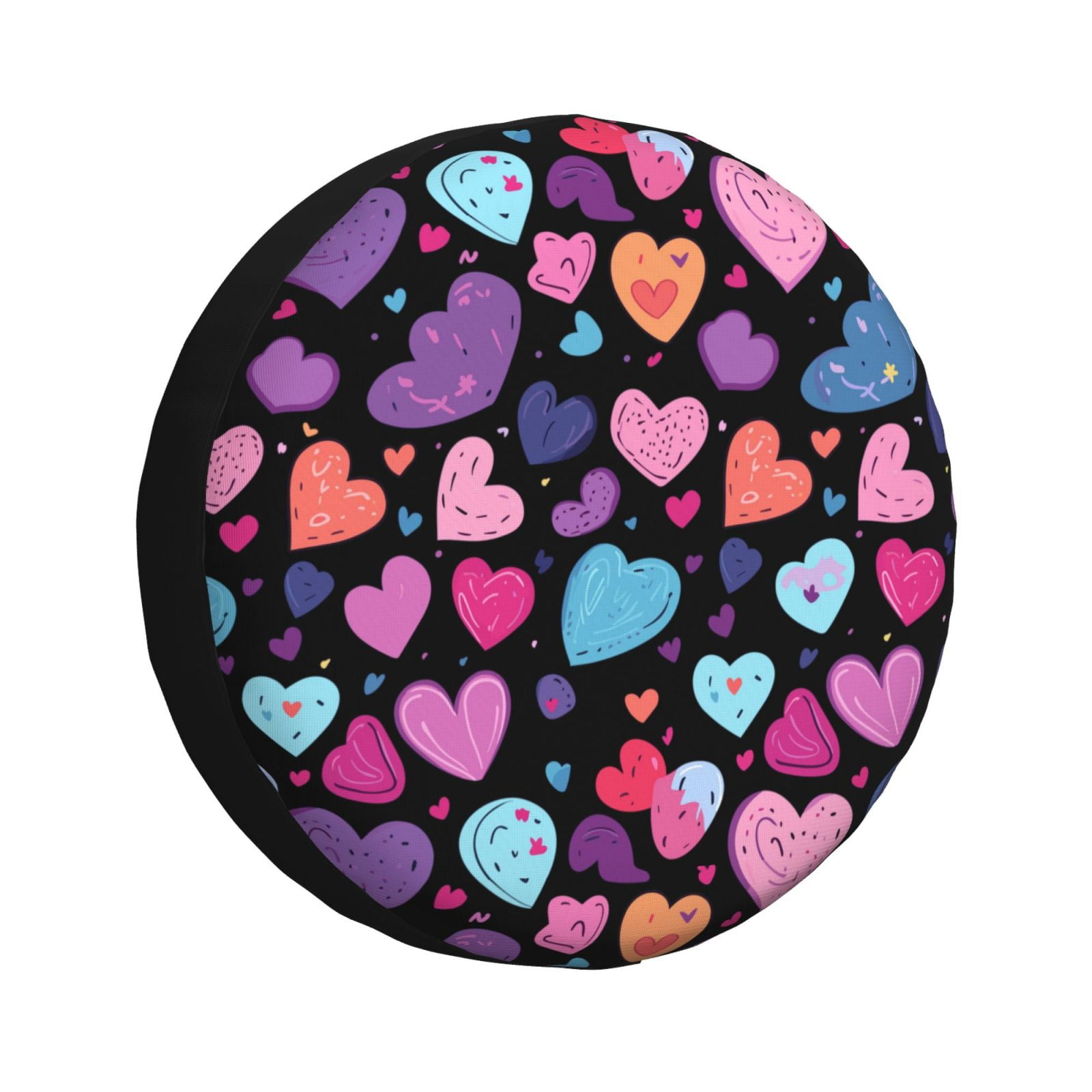 DouZhe Waterproof Spare Tire Cover, Valentine Purple Hearts Love Prints ...