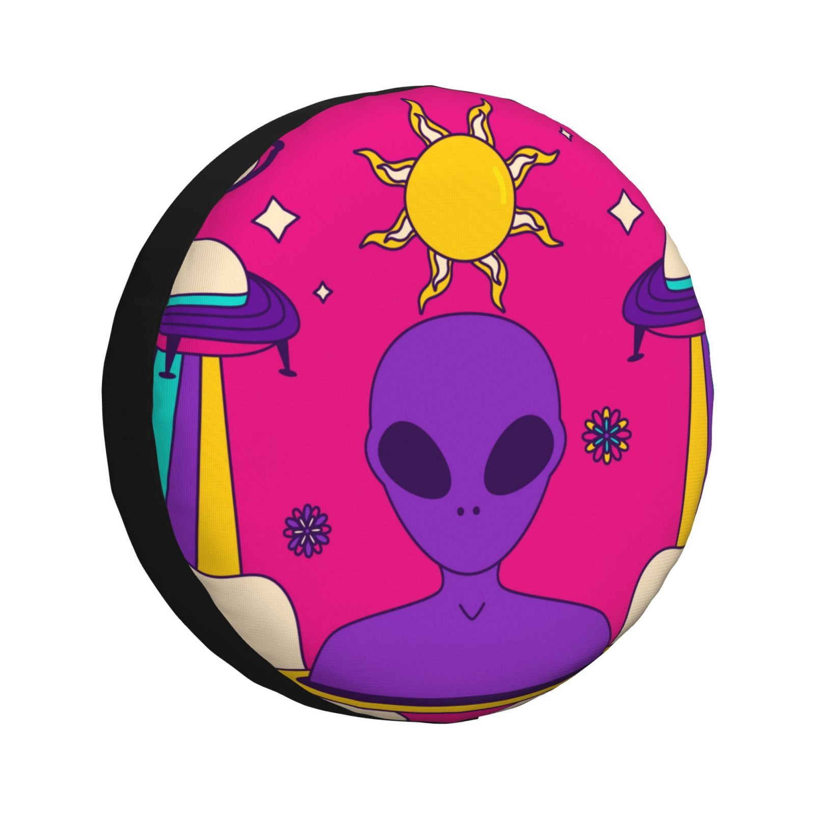 DouZhe Waterproof Spare Tire Cover, Vintage Psychedelic Alien Spaceship ...