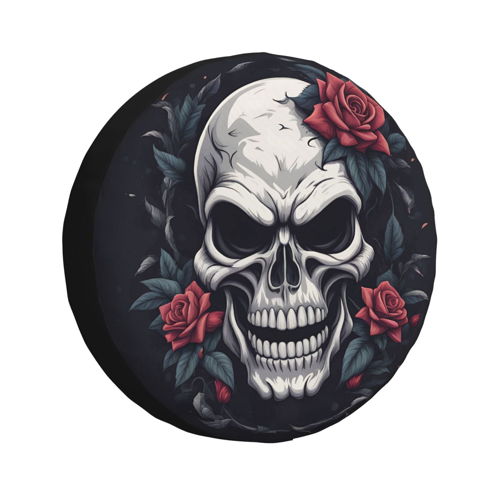 Douzhe Waterproof Spare Tire Cover Vintage Skull With Roses Prints