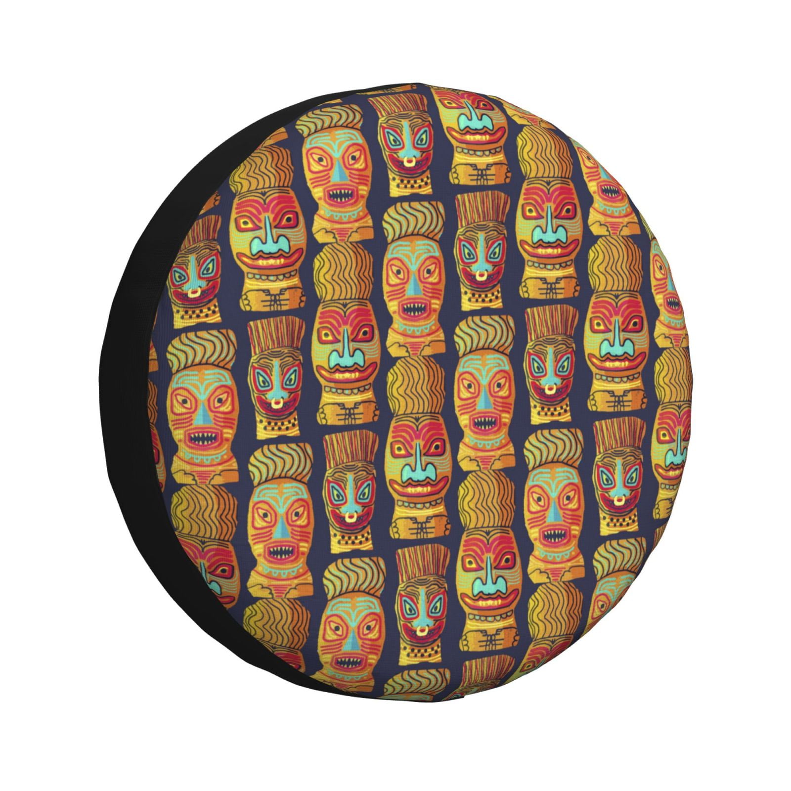 DouZhe Waterproof Spare Tire Cover, Watercolor Tiki Masks Prints ...