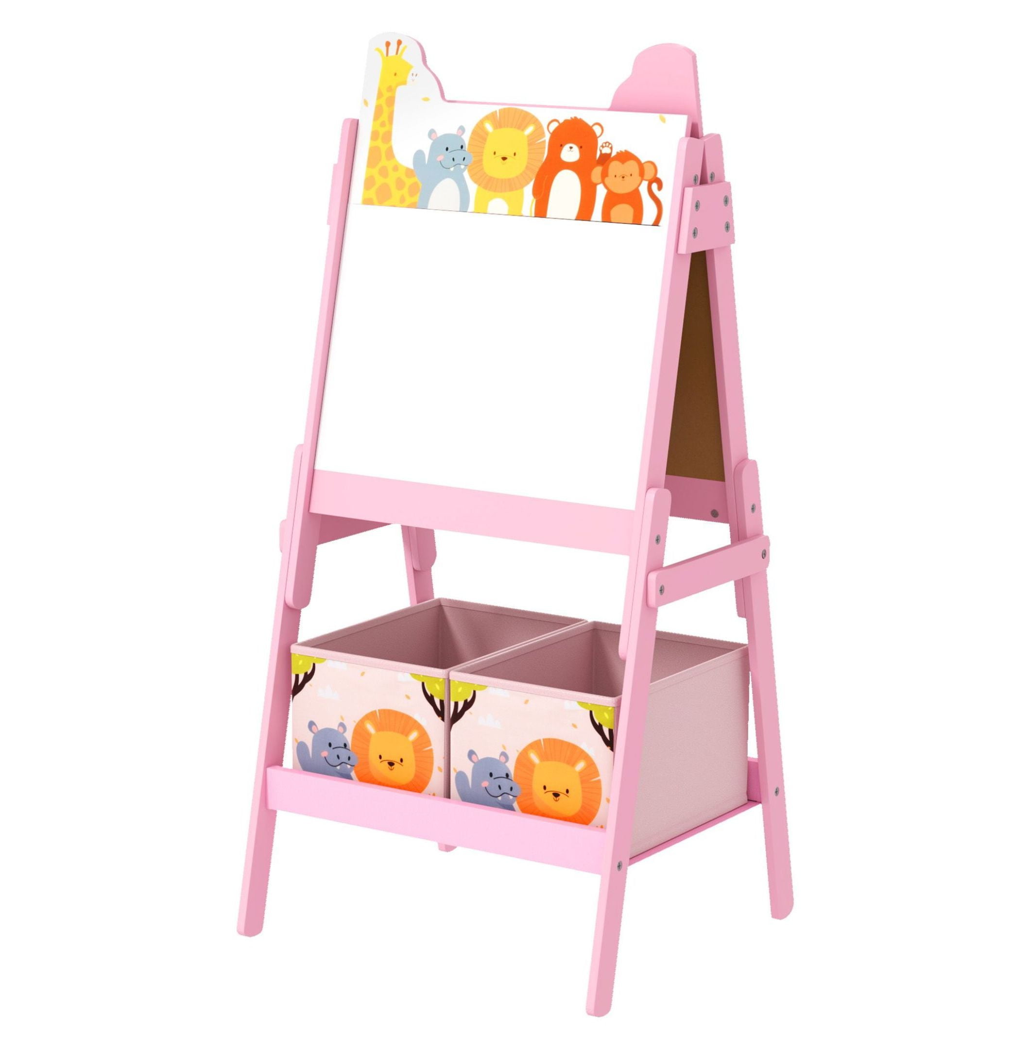 Doubel-Sided for Kids w/ Whiteboard, Chalkboard, Storage Boxes, Blue ...