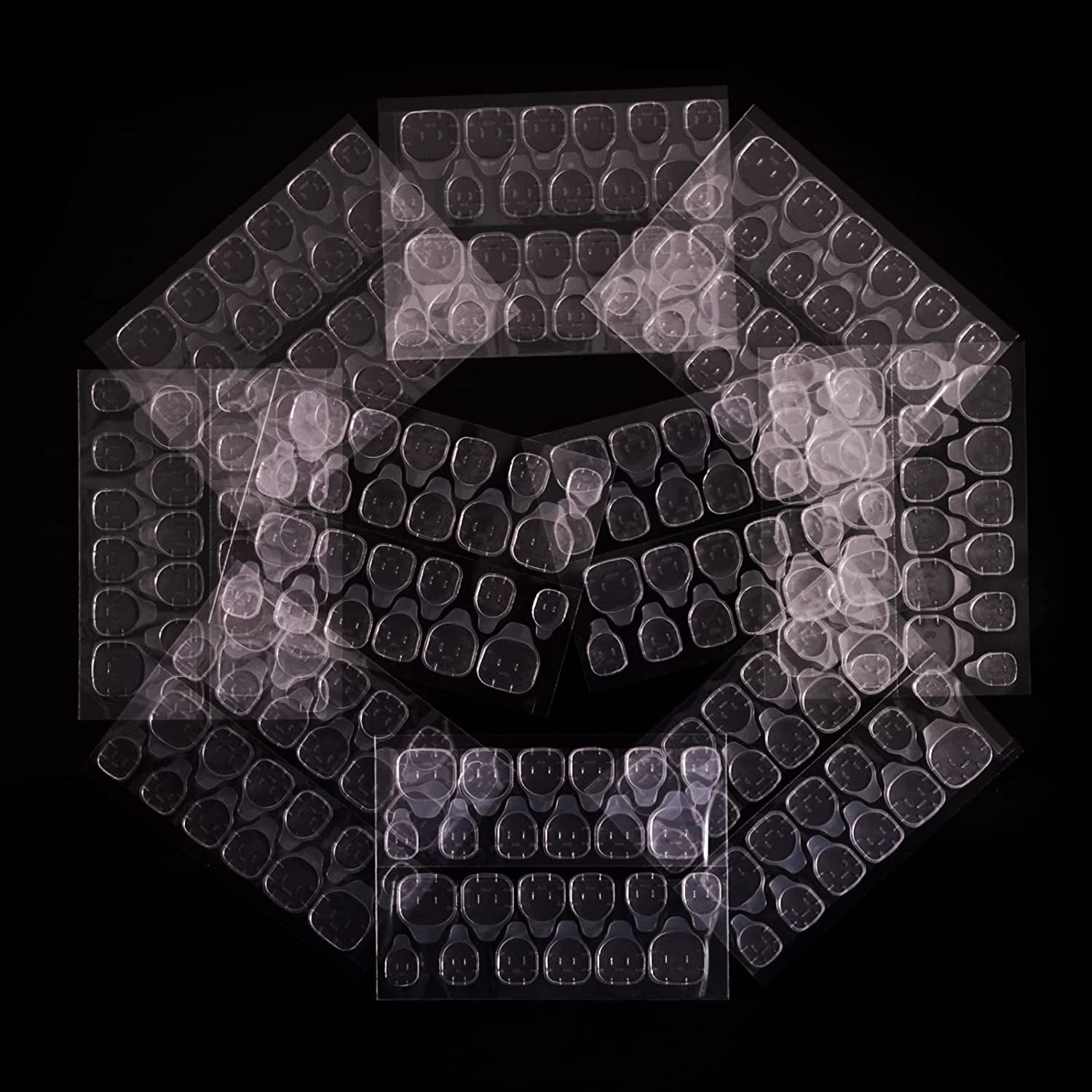 Doubld Side Jelly Glue Nail Stickers for Press on Nails 240 Pcs 10 ...