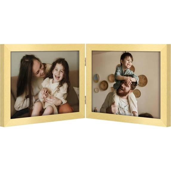 Double 10x8 Picture Frame Horizontal, Engineered Wood Bifold Photo ...