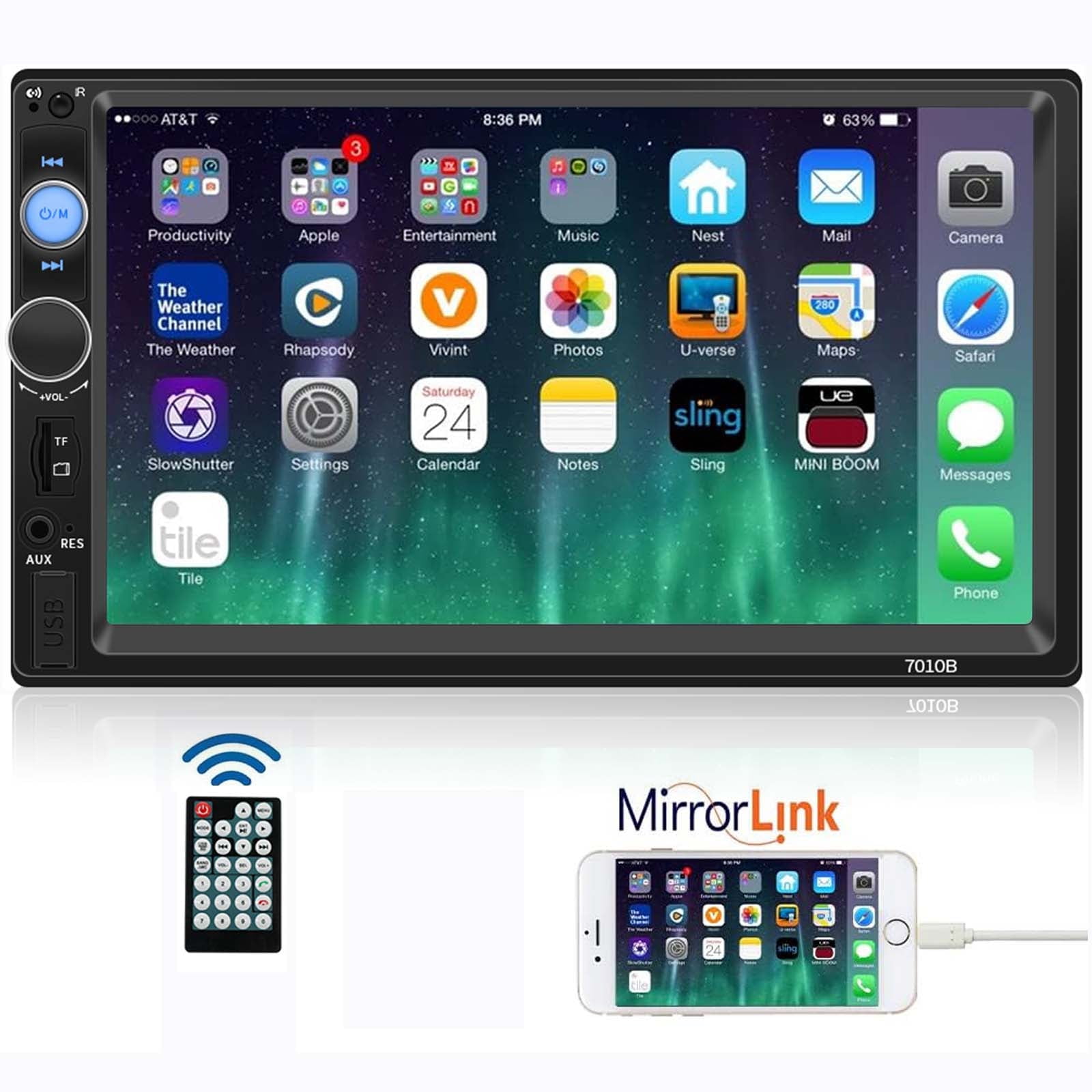 Double 2 Din 7" inch LCD Touch Screen Car Radio Stereo Multimedia Player Bluetooth Car FM Audio ...