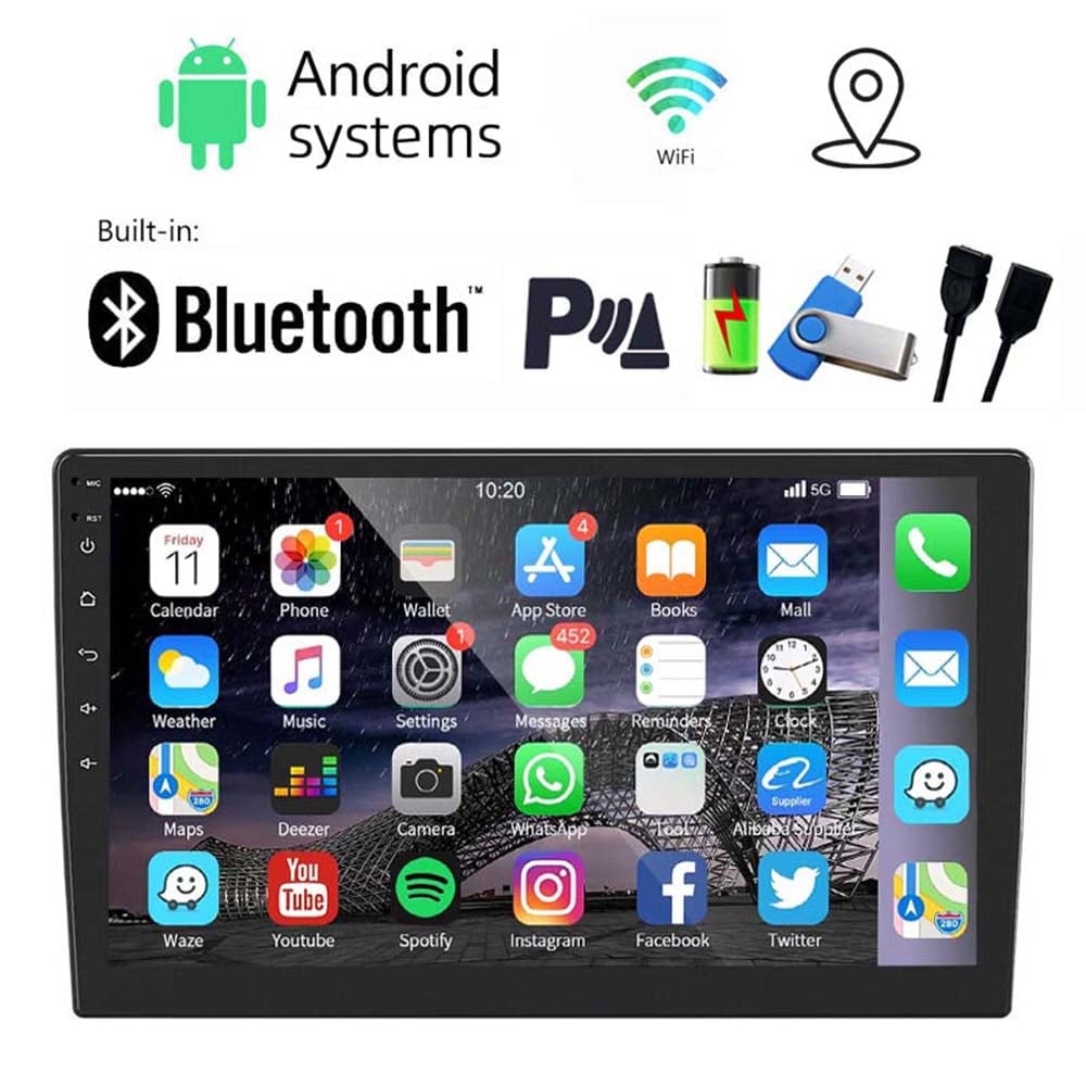 Double 2 Din Android Car Stereo 10.1 Inch Touch Screen Bluetooth Car ...