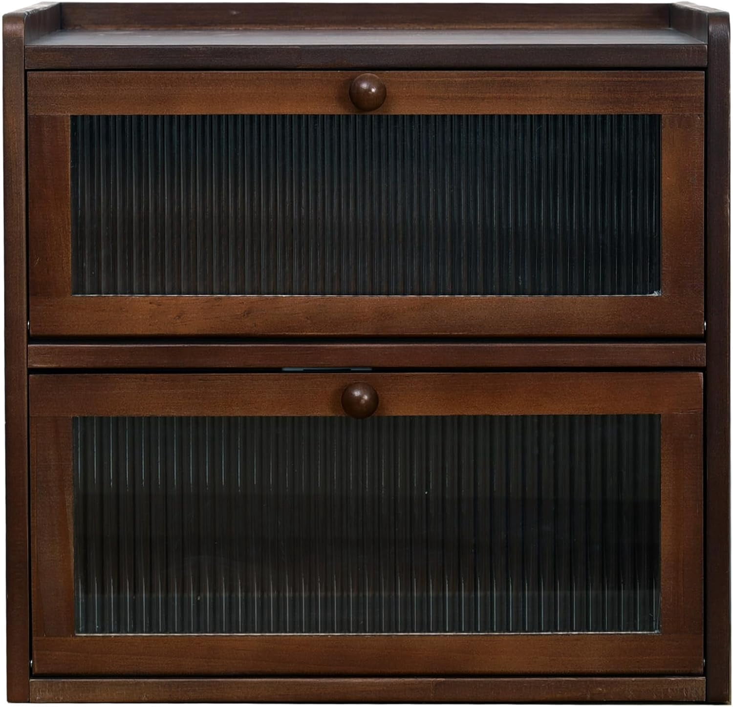 Double 2 Layer Large Bread Box for Kitchen Counter, Wooden Bread ...