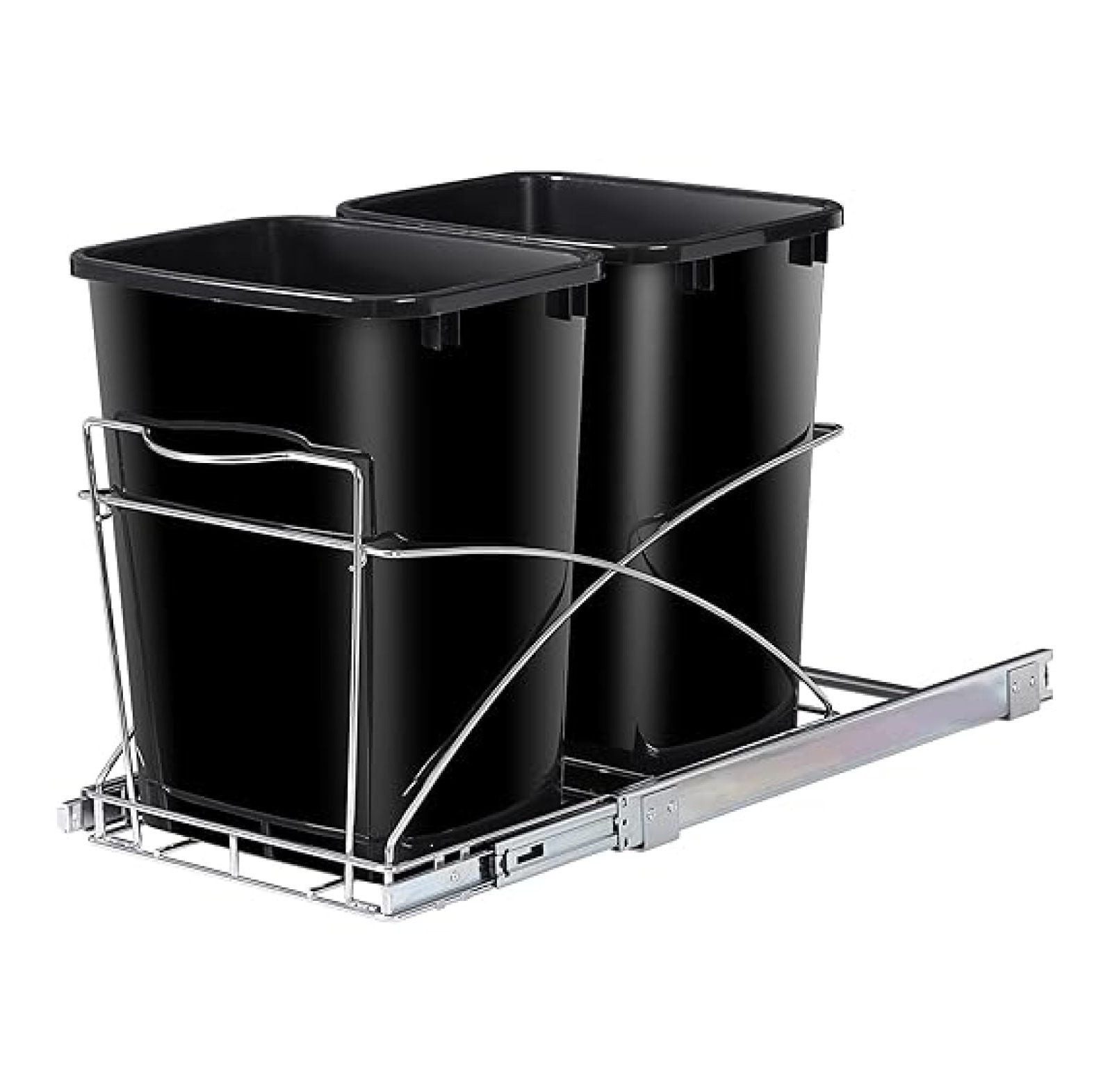 Double 35-Quart Pull Out Trash Can Under Cabinet, Under Sink Kitchen ...