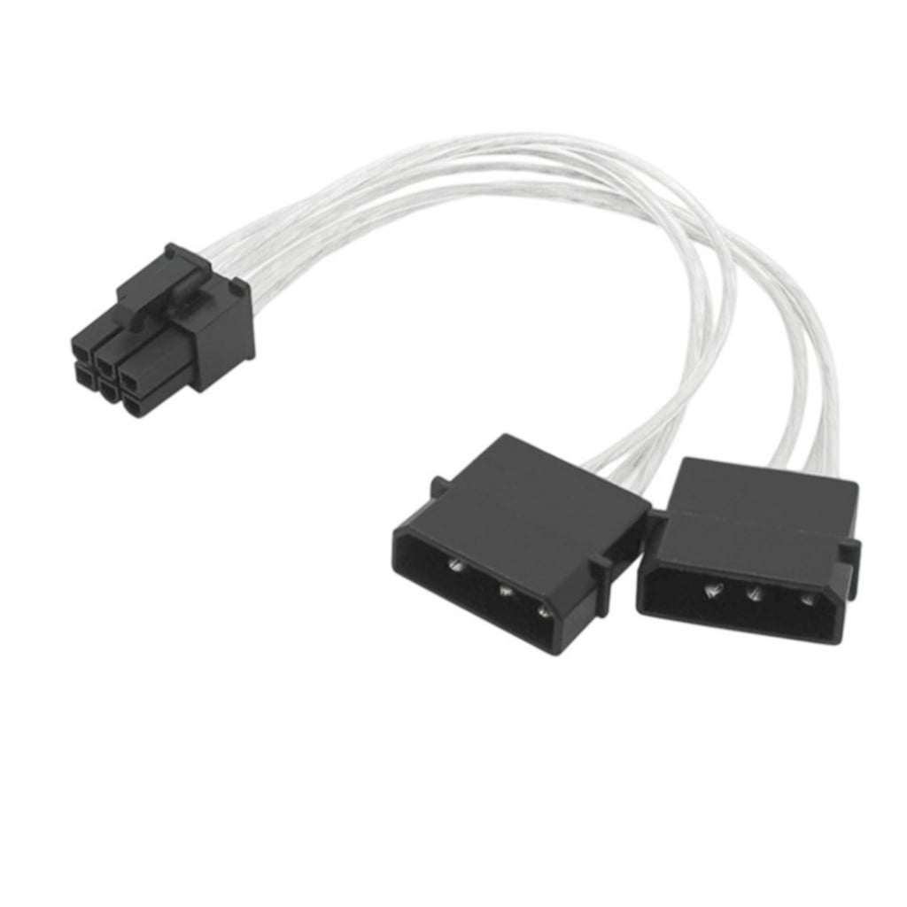 Double 4Pin to 6 PIN Power Cable Upgrading PC Power Supplies Power ...
