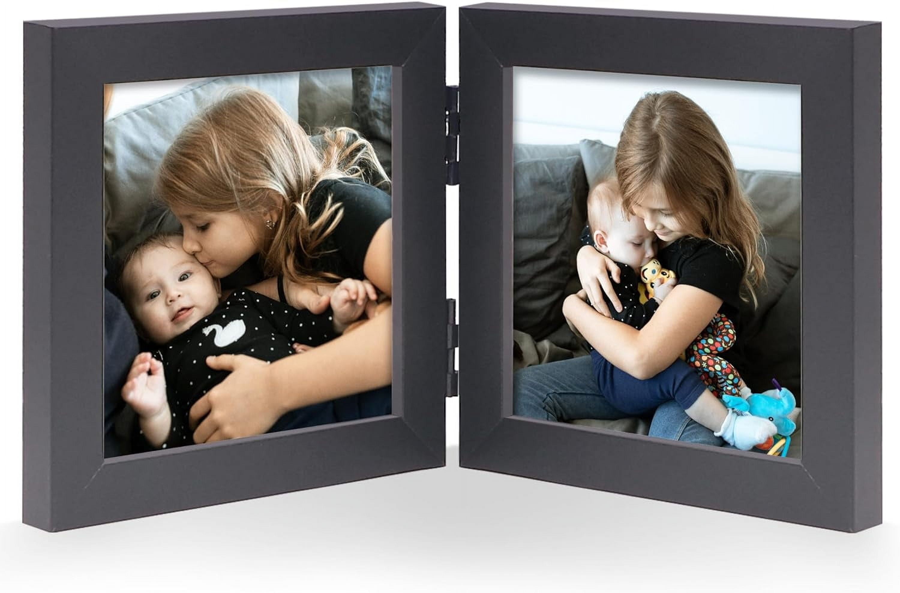 Double 4x4 Square Combo, Black Wood Picture Frame, 3.5x3.5 Opening ...