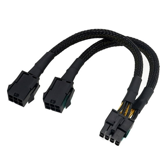 GPU Splitter Cable Double 6 Pin Female to 8 Pin Male Power Adapter ...