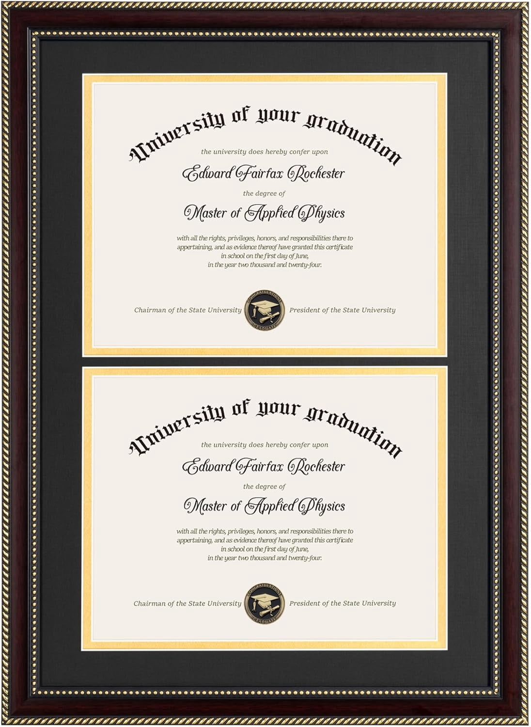 Double 8.5x11 Diploma Frame for Two 8.5x11 Document|Certificate|Degree ...