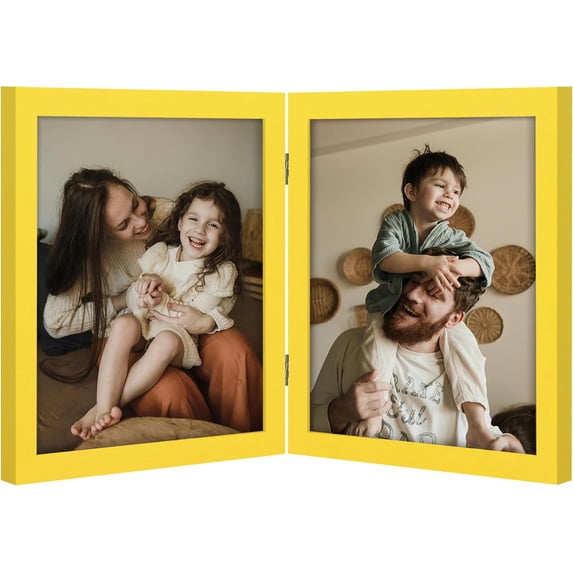 Double 8X10 Picture Frame Vertical, Engineered Wood Bifold Photo Frame ...