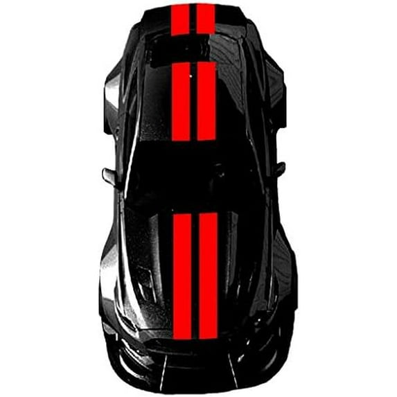 Double 9 Inch Center Vinyl Rally Racing Stripes, Fits Ford Mustang and ...