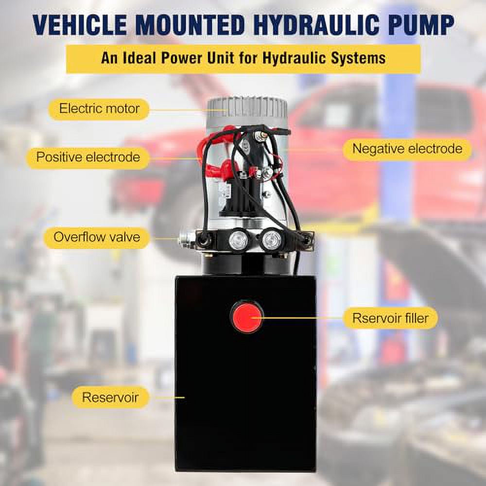 Double Acting Hydraulic Power Unit 12V 10.5 Quart Car Lift Hydraulic ...