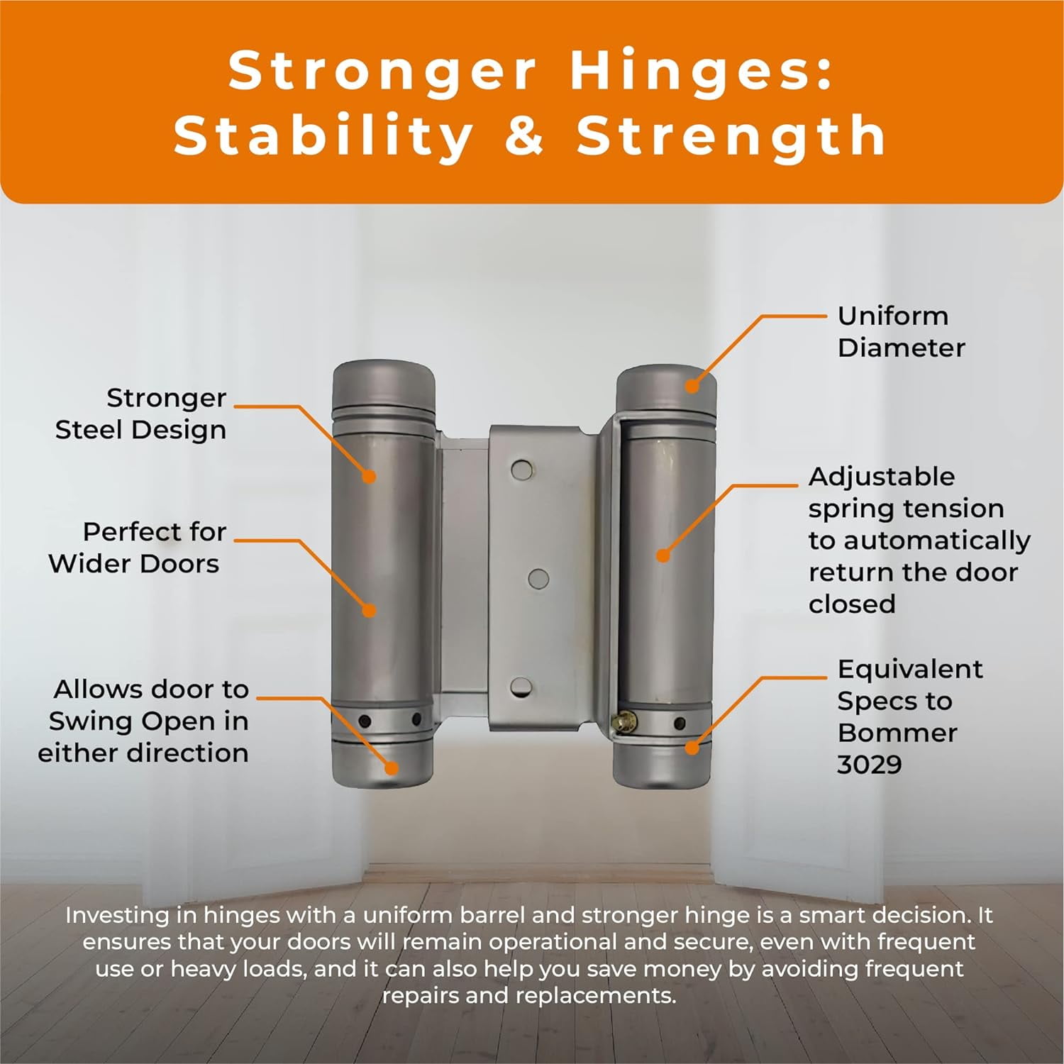 Double Action Spring Hinge Saloon Door Hinge | for in & Out Doorway ...