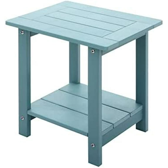 Double Adirondack Side Table Weather Resistant, Outdoor Rectangular End ...