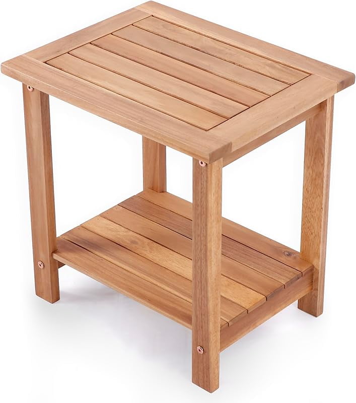 Double Adirondack Side Table, Weather-Resistant Rectangular End Table ...