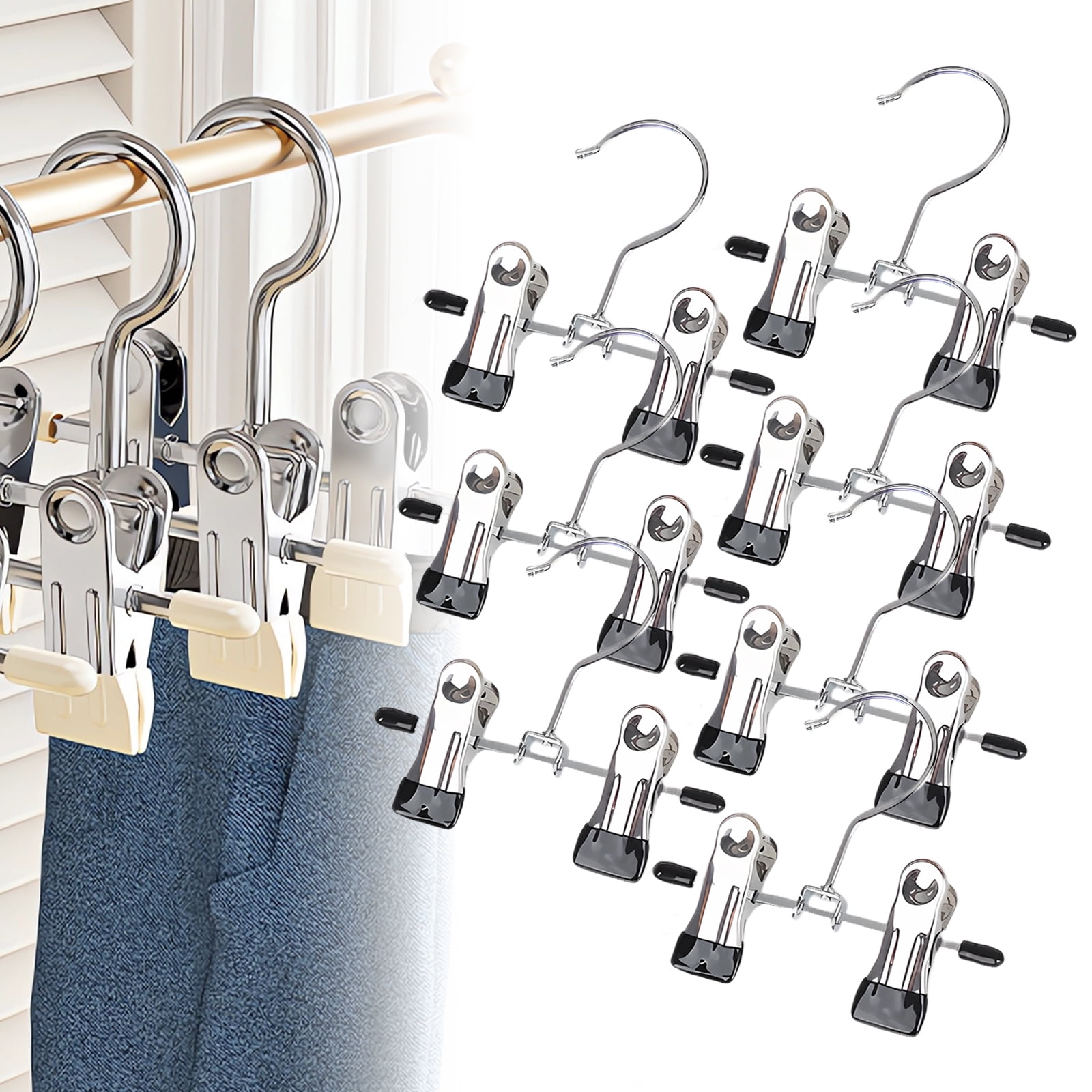 Double Adjustable Stainless Steel Clips Shoe Hangers, Travel Portable ...
