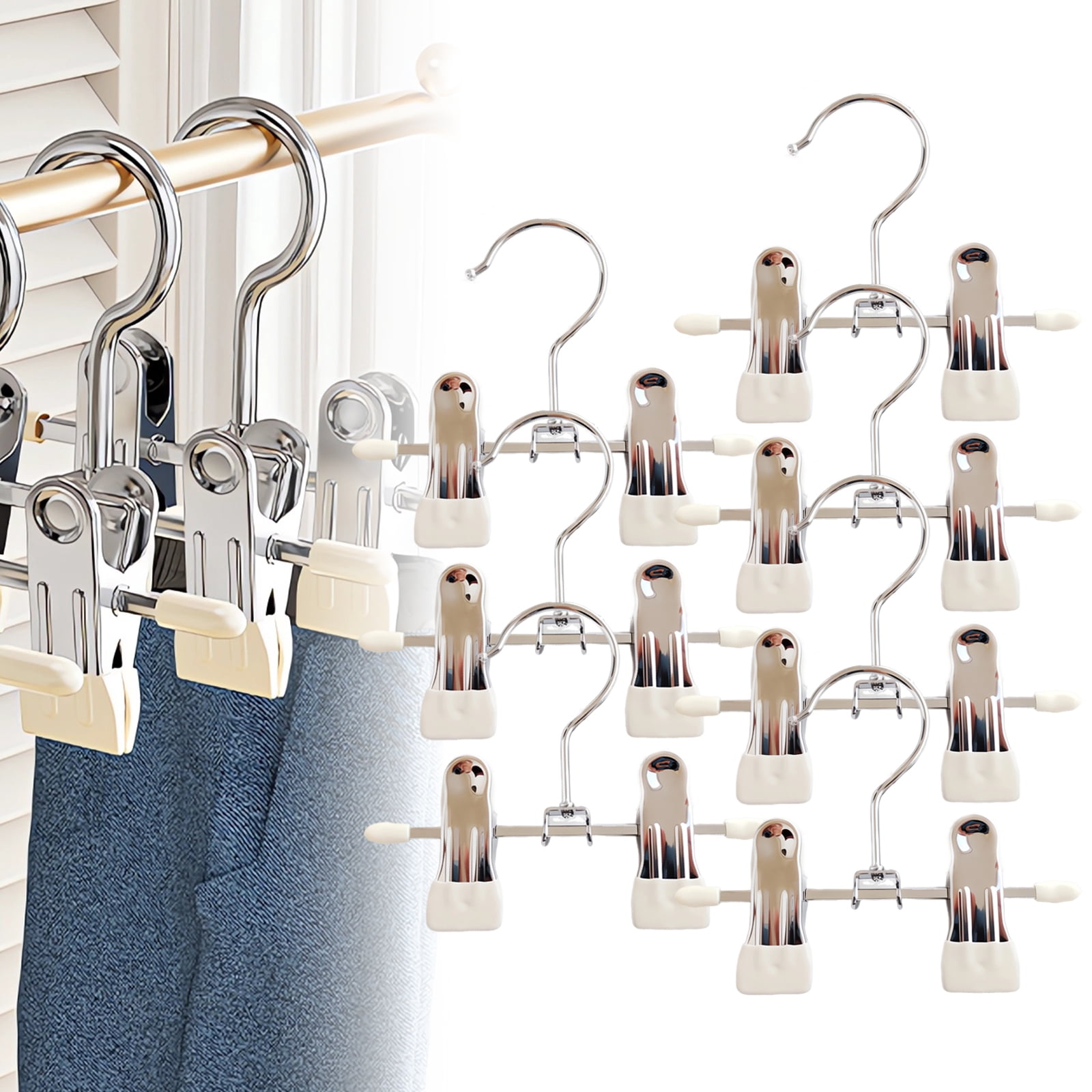 Double Adjustable Stainless Steel Clips Shoe Hangers, Travel Portable ...