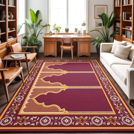 Double Arches 5'x7' Rug for Living Room Sofa and Coffee Table Layout ...