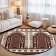 Double Arches 8' Round Rug for Open Concept Living Room Seating Zone ...