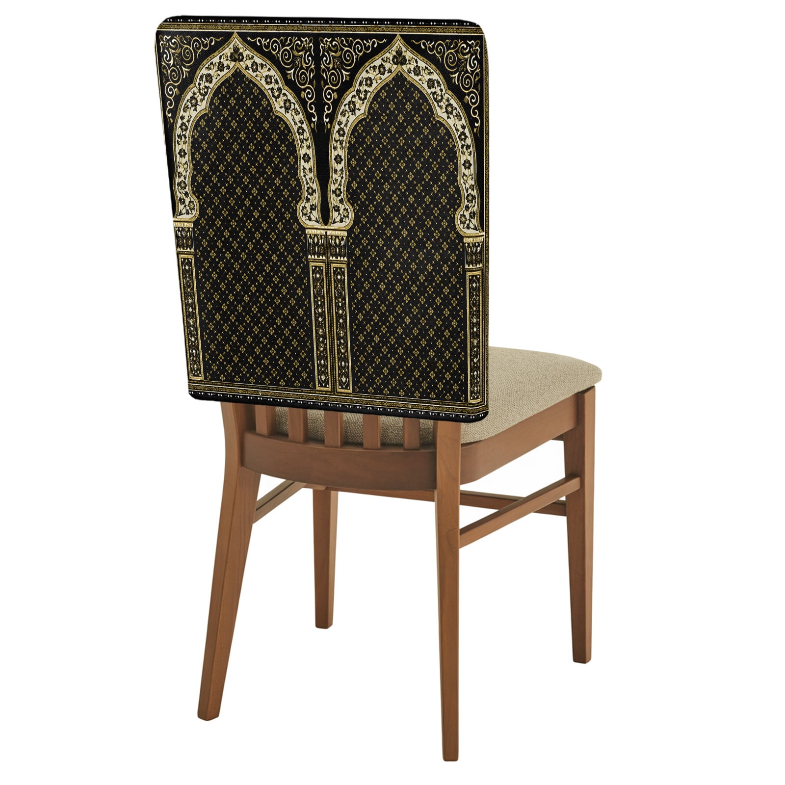 Double Arches Chair Back Covers Set of 1 Vintage Traditional Brown Gold ...