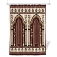 Double Arches Shower Curtain, Vintage Traditional Gold Black Floral ...