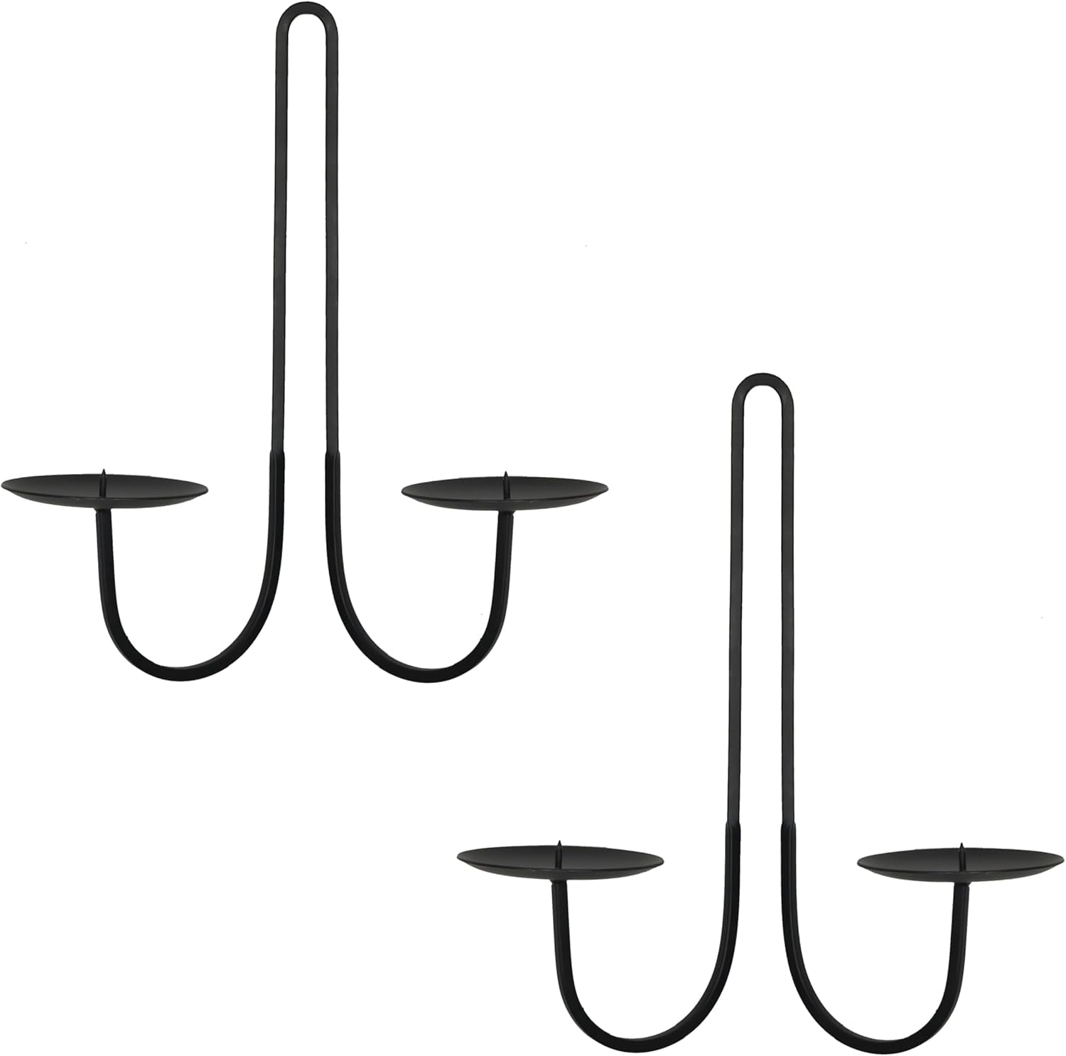 Double Armed Iron Candle Holders Metal Wall Candle Sconce Holder Set of ...