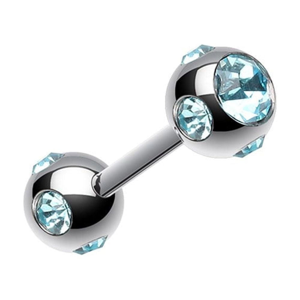 Double Aurora Gem Ball Steel Cartilage Tragus Barbell - Walmart.com