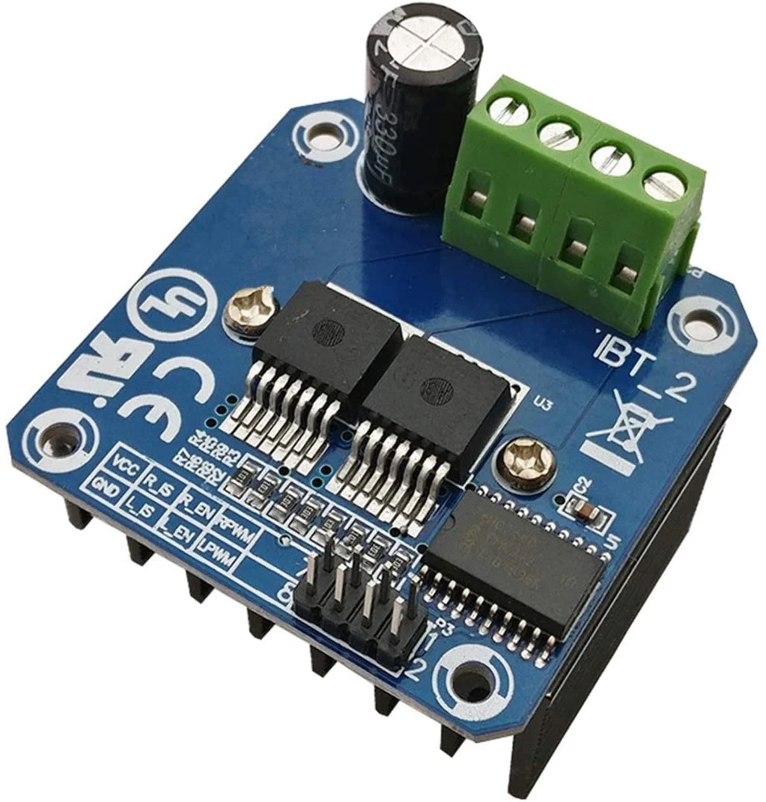 Double BTS7960 43A High Power Motor Driver / Smart Car Driver Module ...