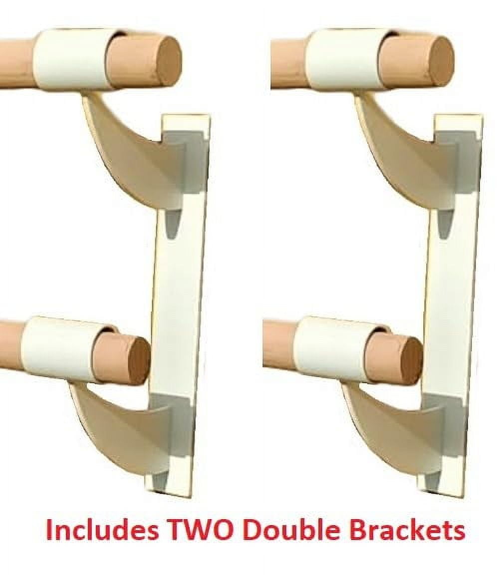 Double Ballet Brackets (Pair) Fixed Height Wall Mount Ballet Barre 2 ...