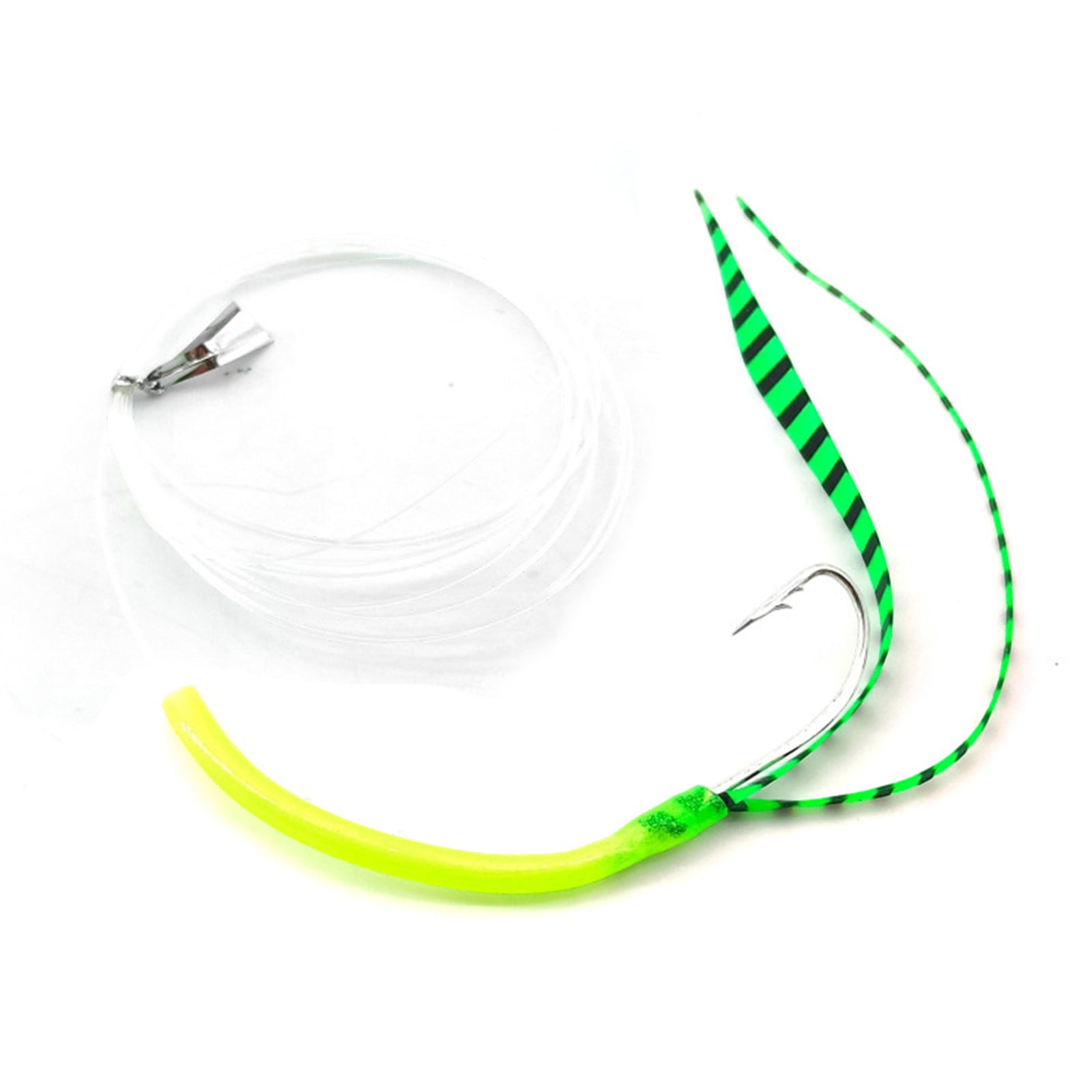 Double Barbed Fishing Hook for Cutlass Fish with Glows in Dark Silicone ...