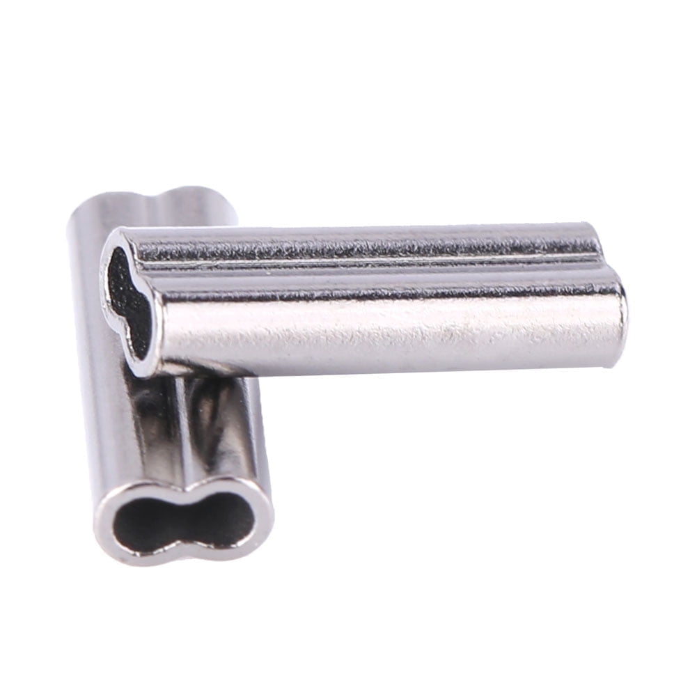 Double Barrel Sleeves, 100Pcs 6 Sizes Double Barrel Crimp Fishing Line ...