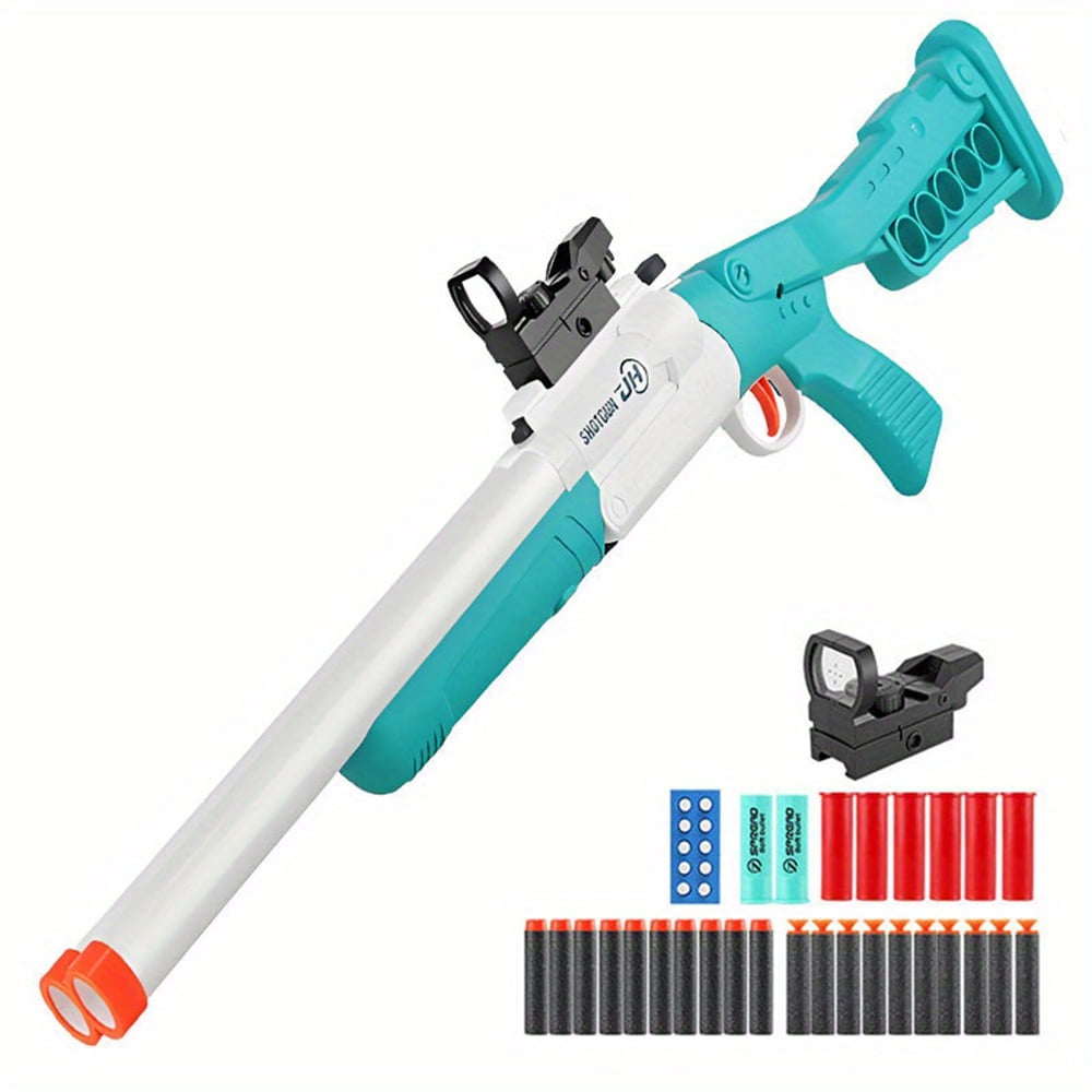 Double Barrel Toy Foam Blaster – Manual Soft Dart Launcher for Action ...