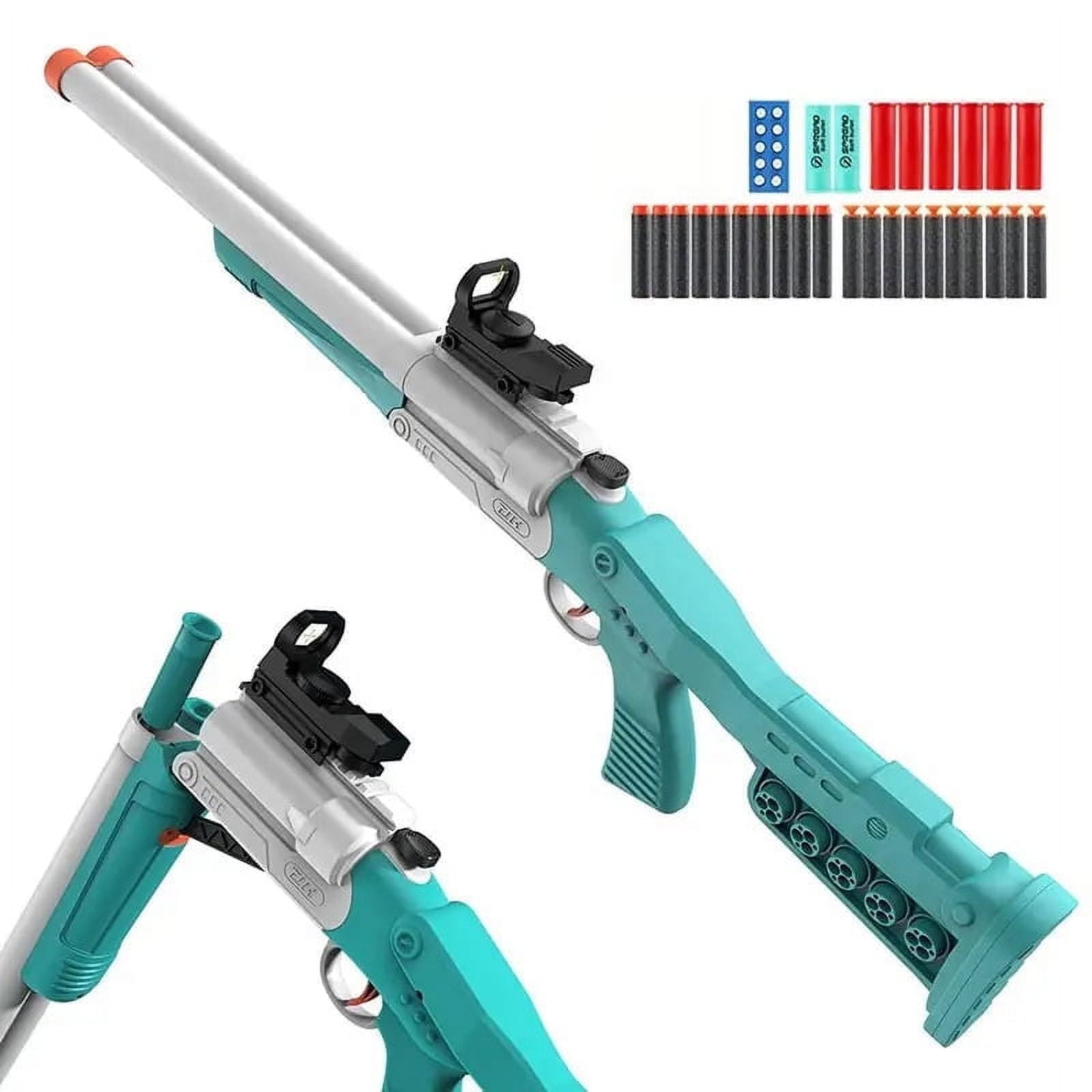 Double Barrel Toy Foam Blaster Soft Bullet Toy Gun – Manual Soft Dart ...