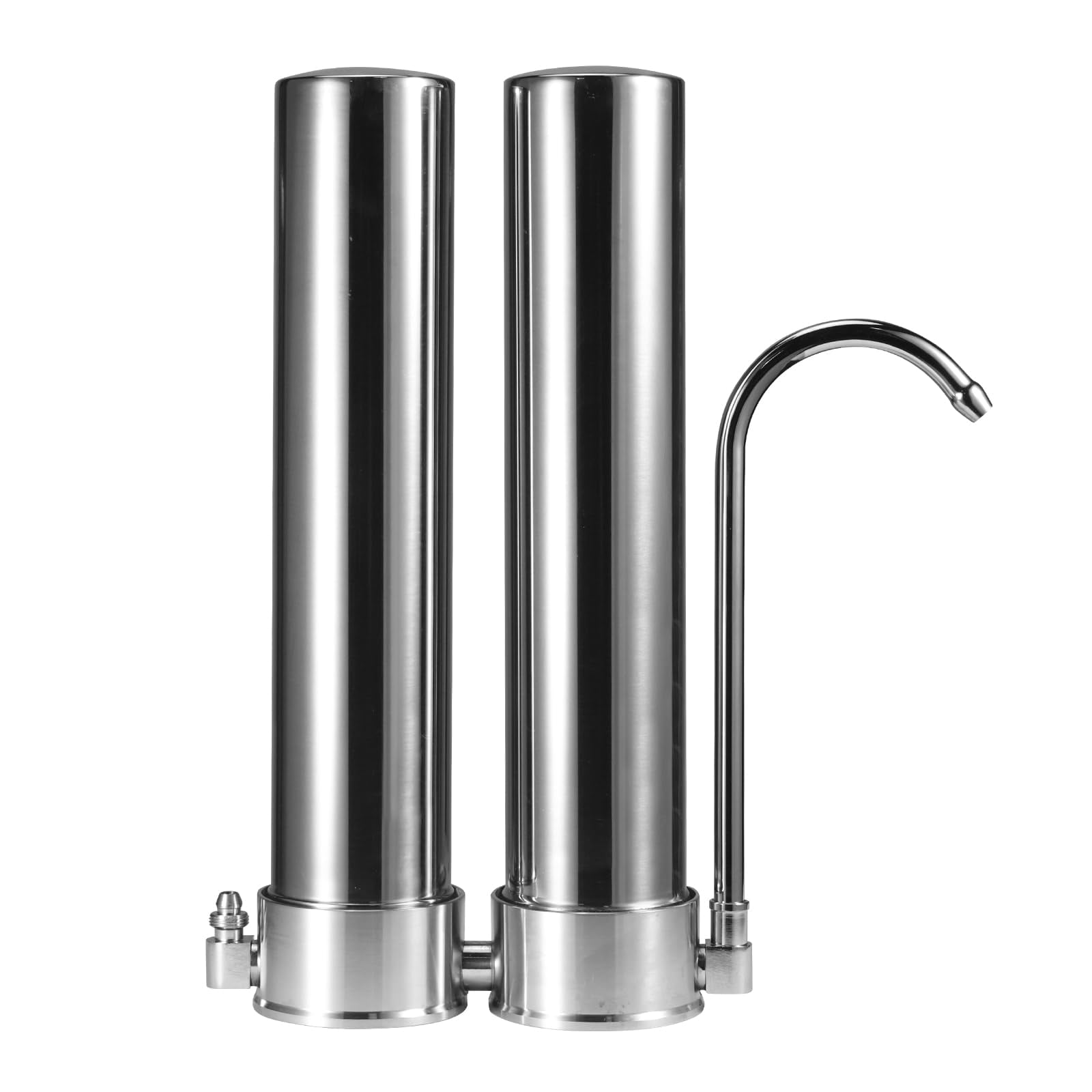 Double Barrel Water Filter, Stainless Steel Countertop Filter, Kitchen ...