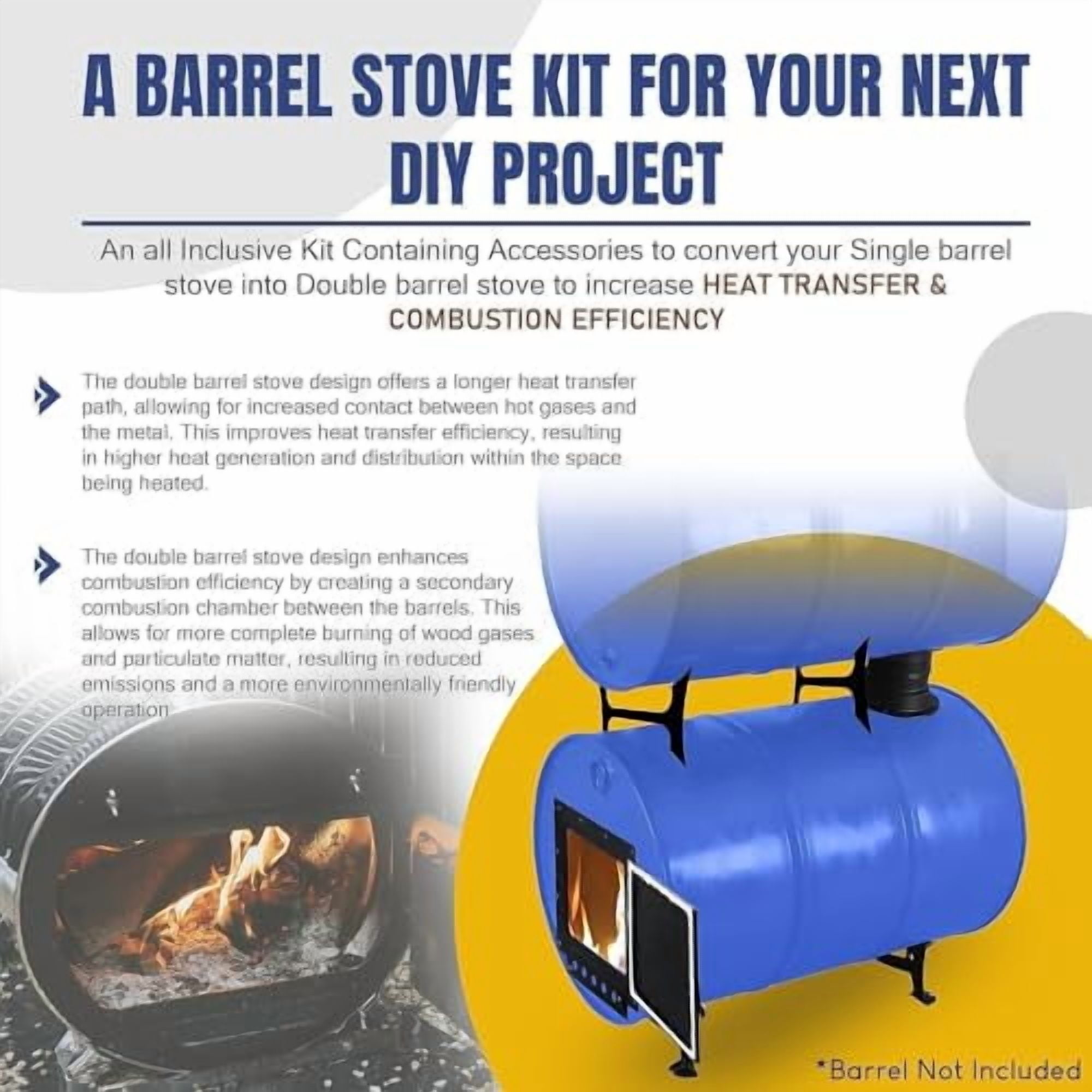 Double Barrel Wood Stove Kit – Perfect for Double Barrel WoodStove for ...