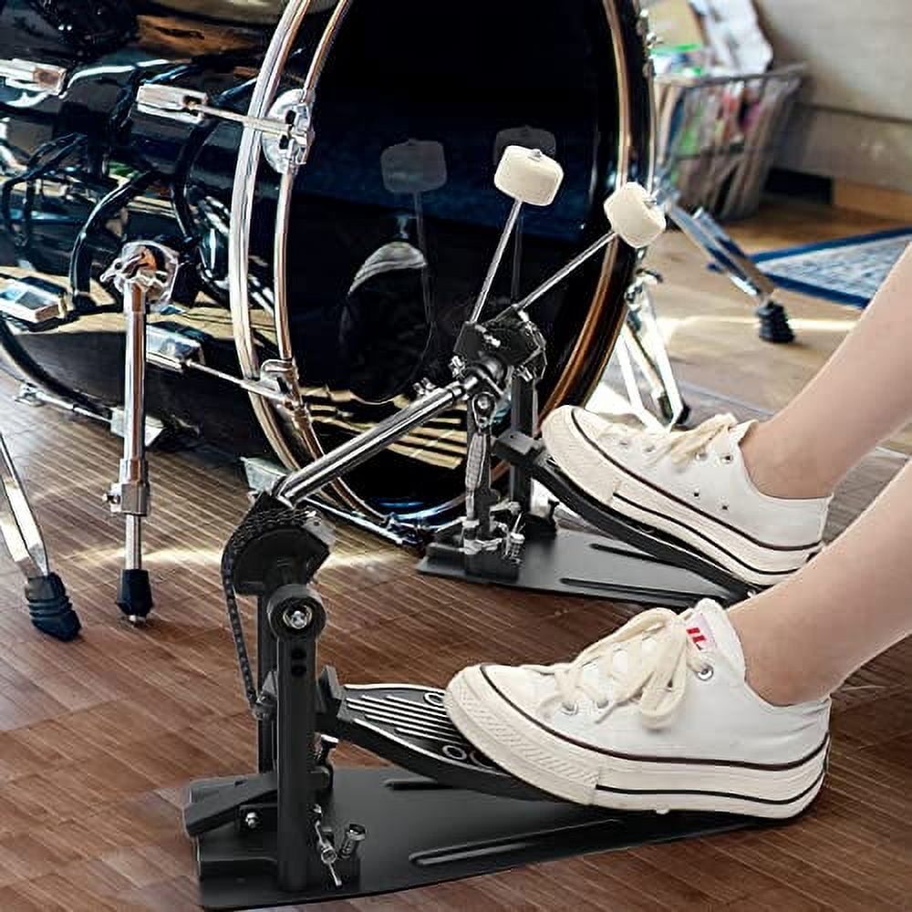 Double Bass Pedal,Double Chain Double Bass Drum Pedals,Double Kick Drum Pedal with Patch Suit ...
