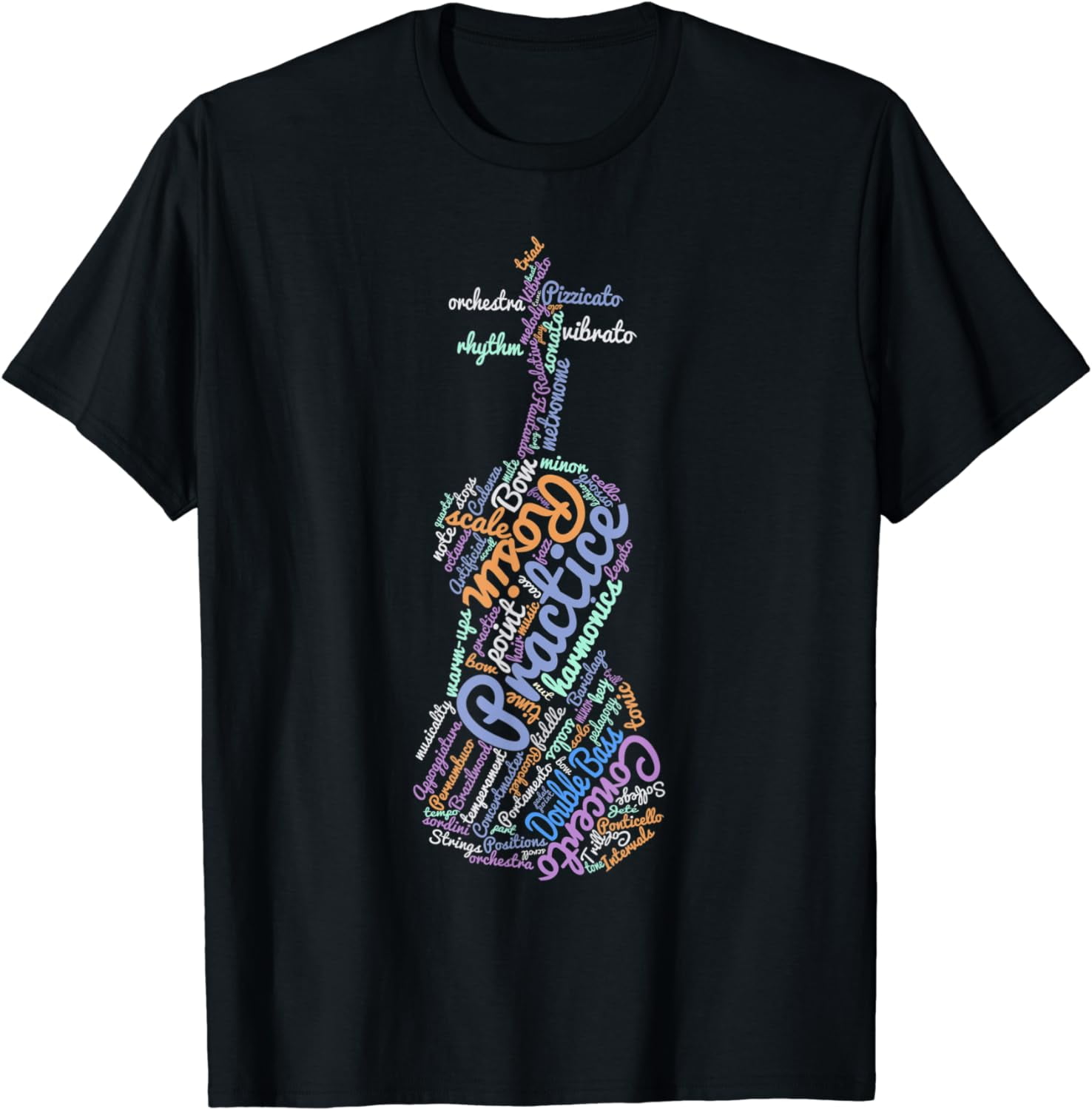 Double Bass Word Cloud Orchestra Shirt - Walmart.com