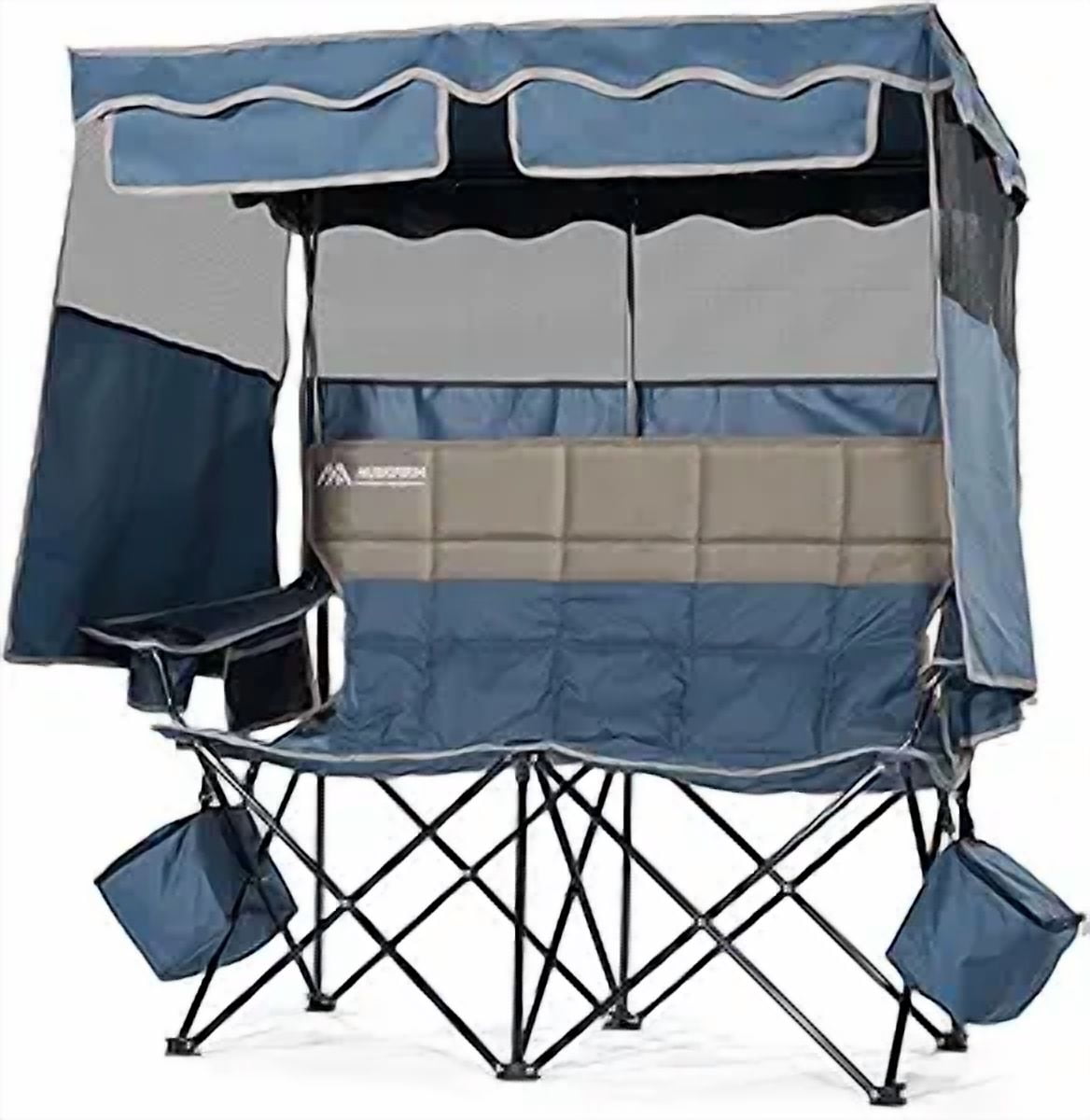 Double Beach Chair With Canopy Shade Camping Chair With Canopy ...