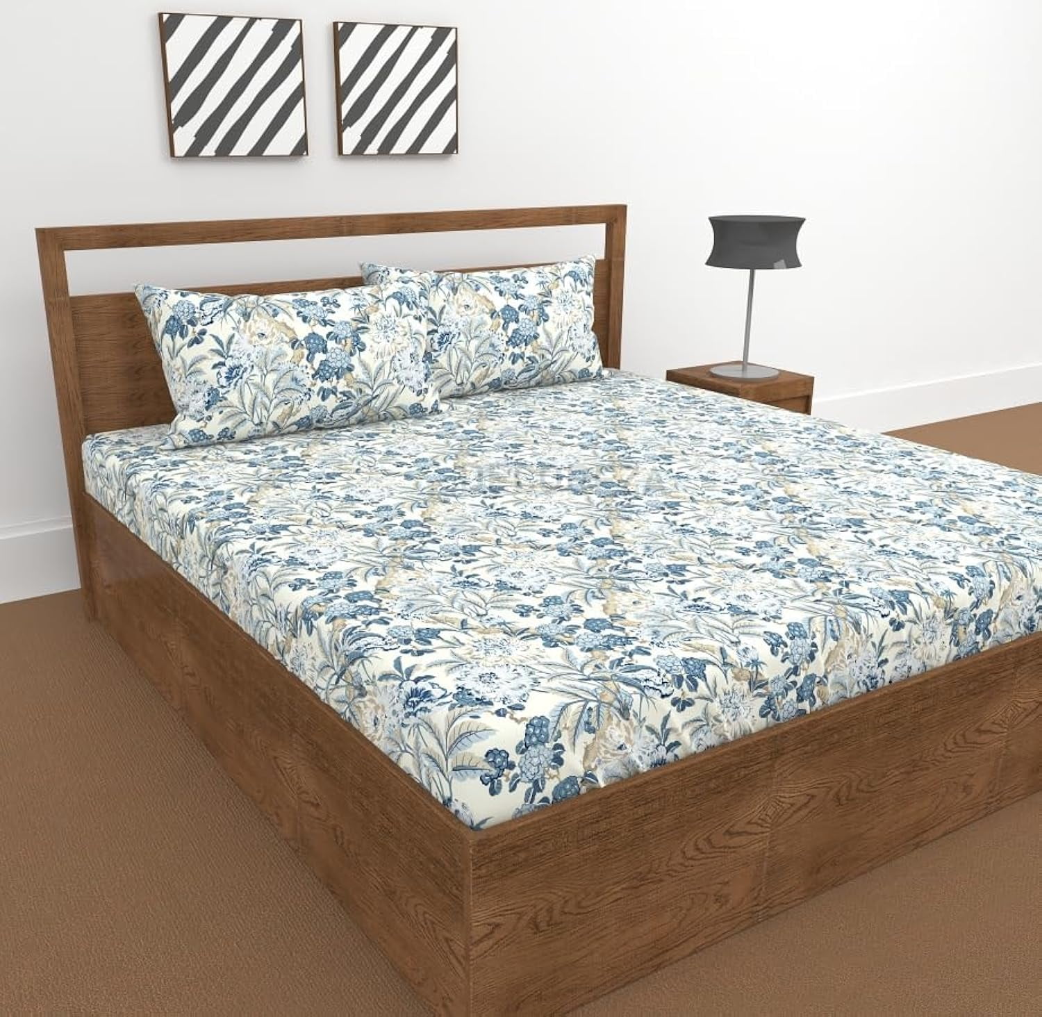 Double Bedsheet For Queen Size With 2 Pillow Covers For Home - 60 X 78 ...