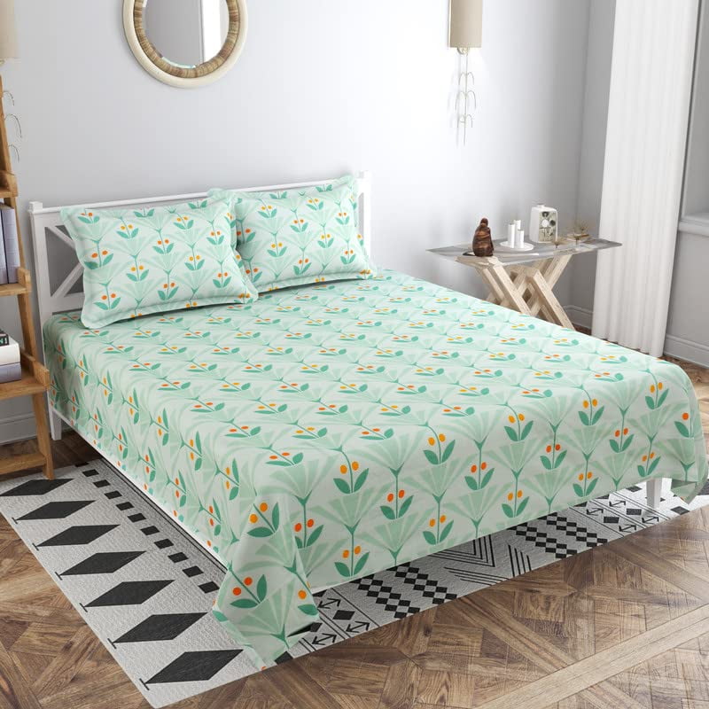 Double Bedsheets With 2 King Size Pillow Covers | 90 X 90 Inches ...