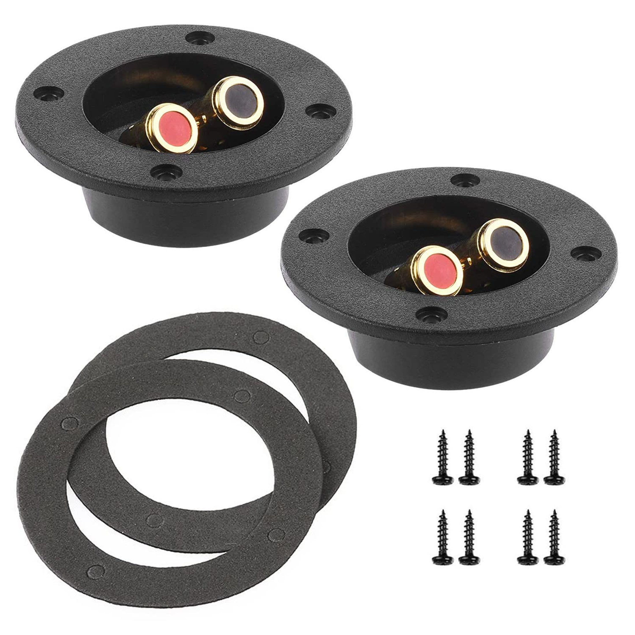 Double Binding Round Gold Plate Speaker Terminal Jacks Set - Walmart.com