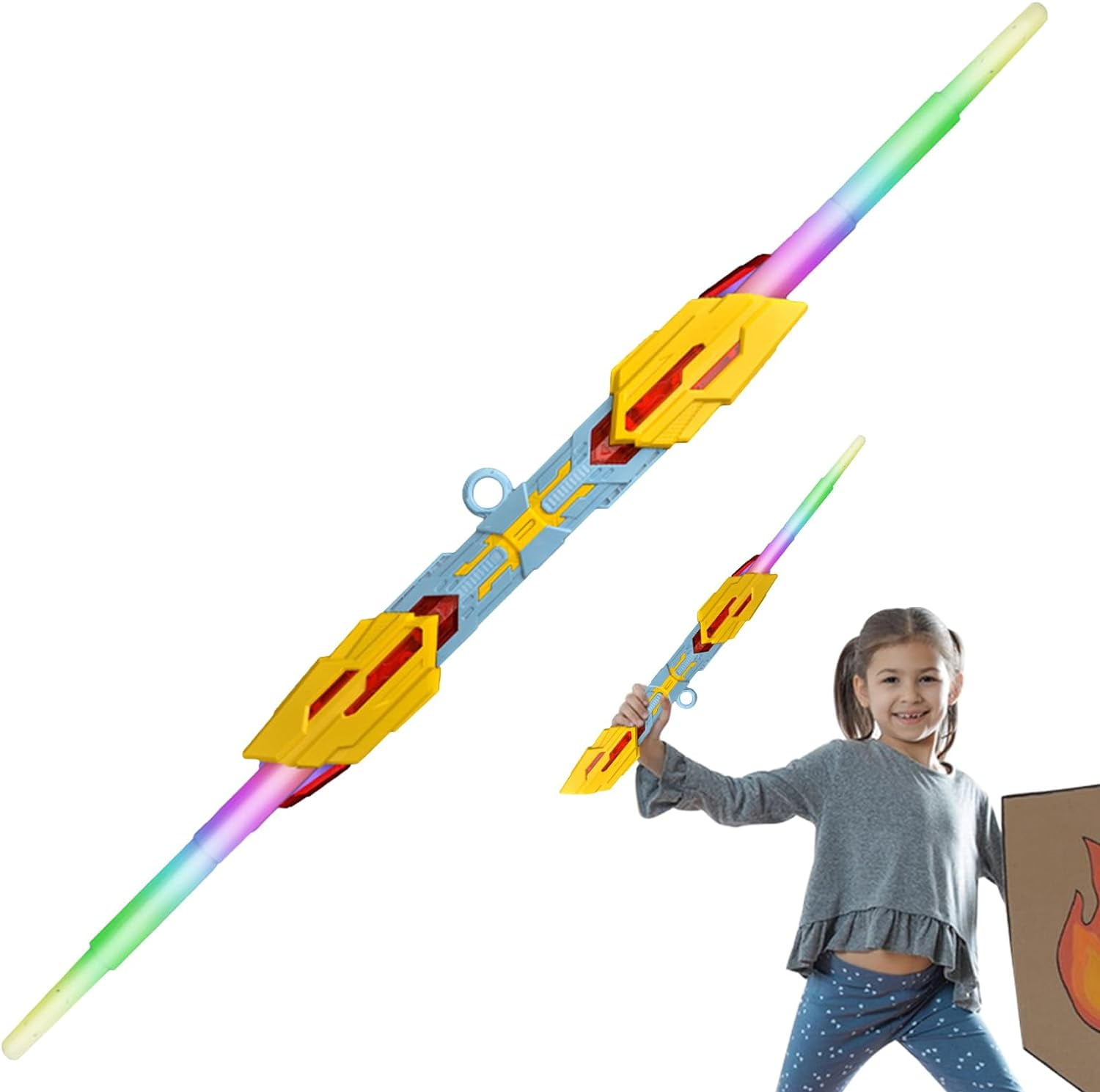 Double Blade Lightsaber Light Sword for Kids LED Light Up Sword with16 ...