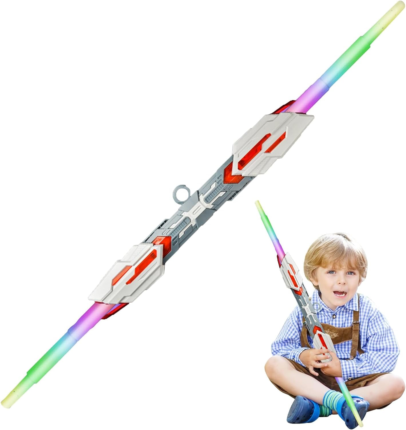Double Blade Lightsaber Light Sword for Kids LED Light Up Sword with16 ...