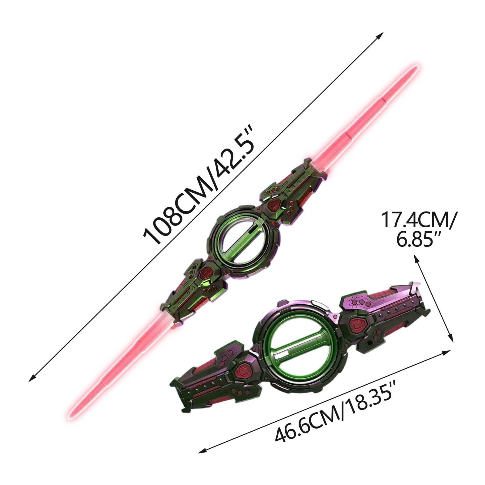Double Bladed Lightsaber Light Up Sword Double-Headed Telescopic ...