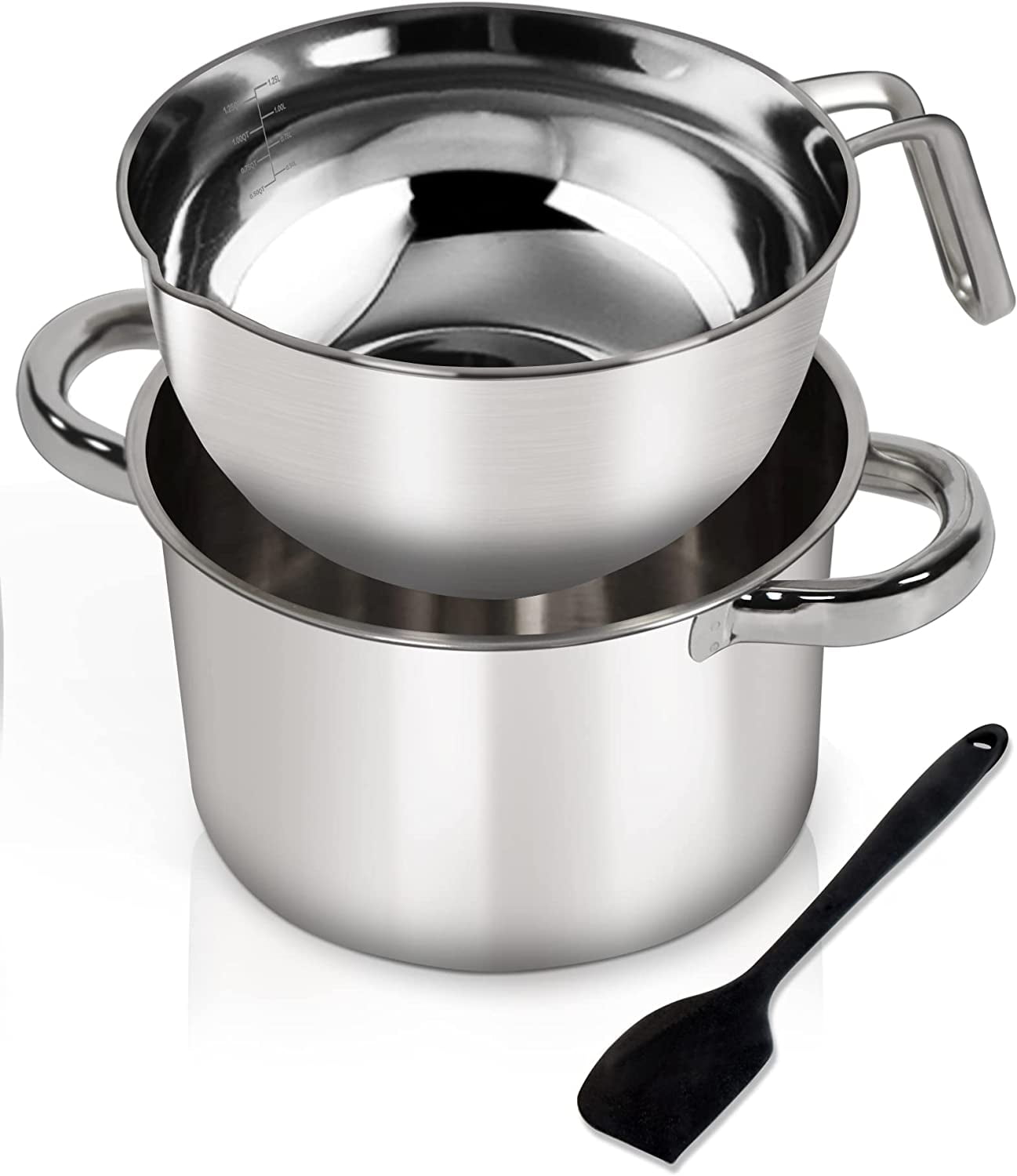Double Boiler Pot Set,1250ML/1.1QT Mixing Bowl for Chocolate Melting ...