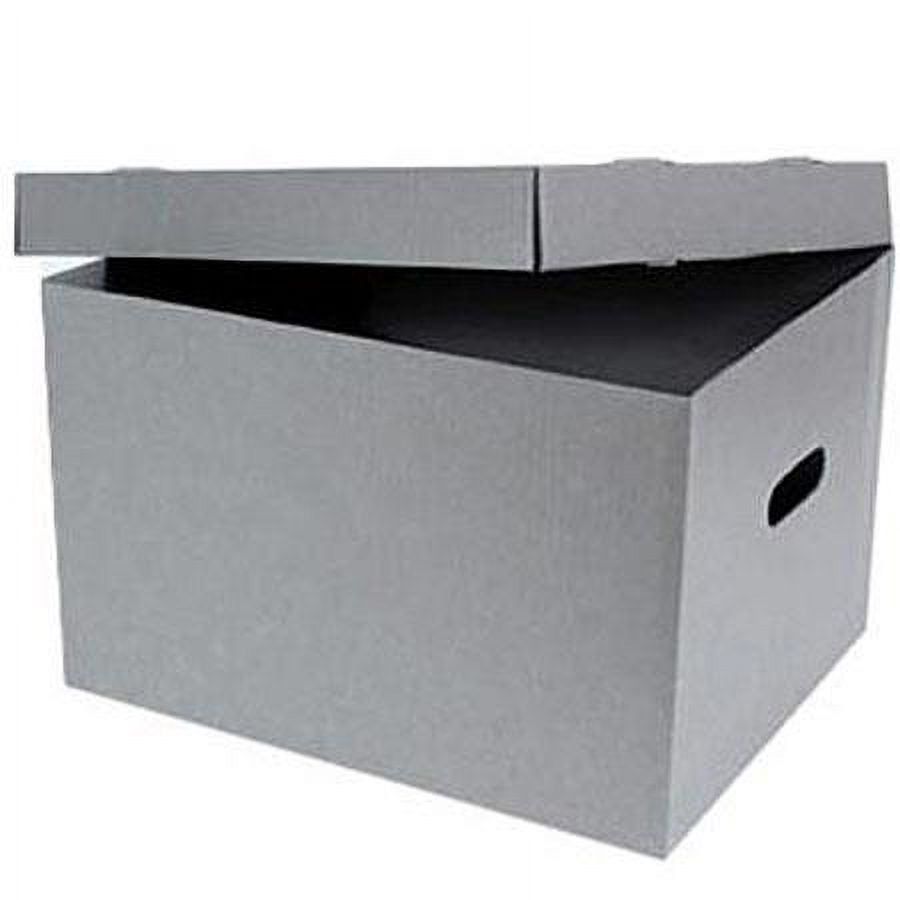 Double Bottom Record Box, 15.5x12.75x10", Gray, Package of 5 - Walmart.com